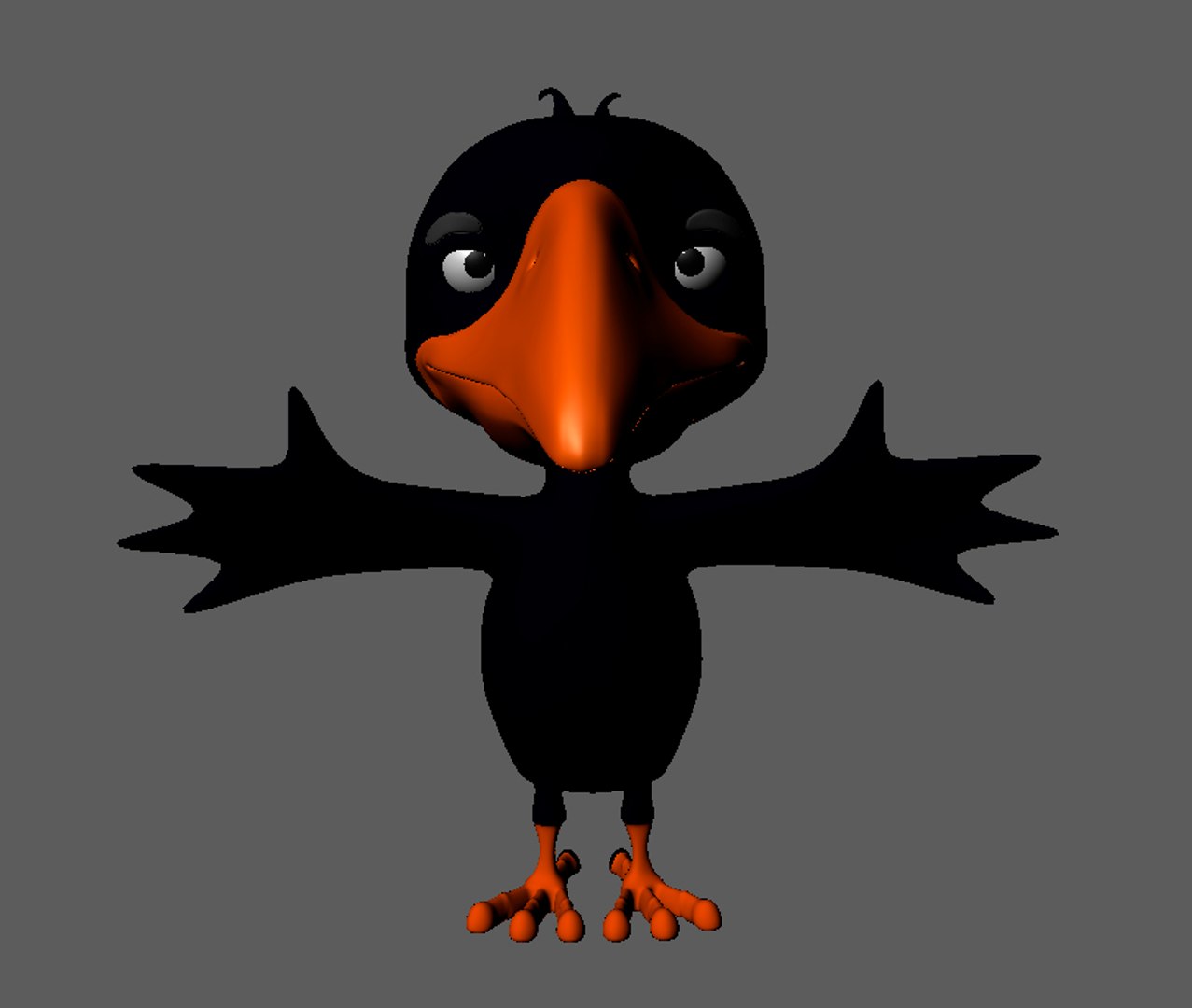 3d Crow Cartoon