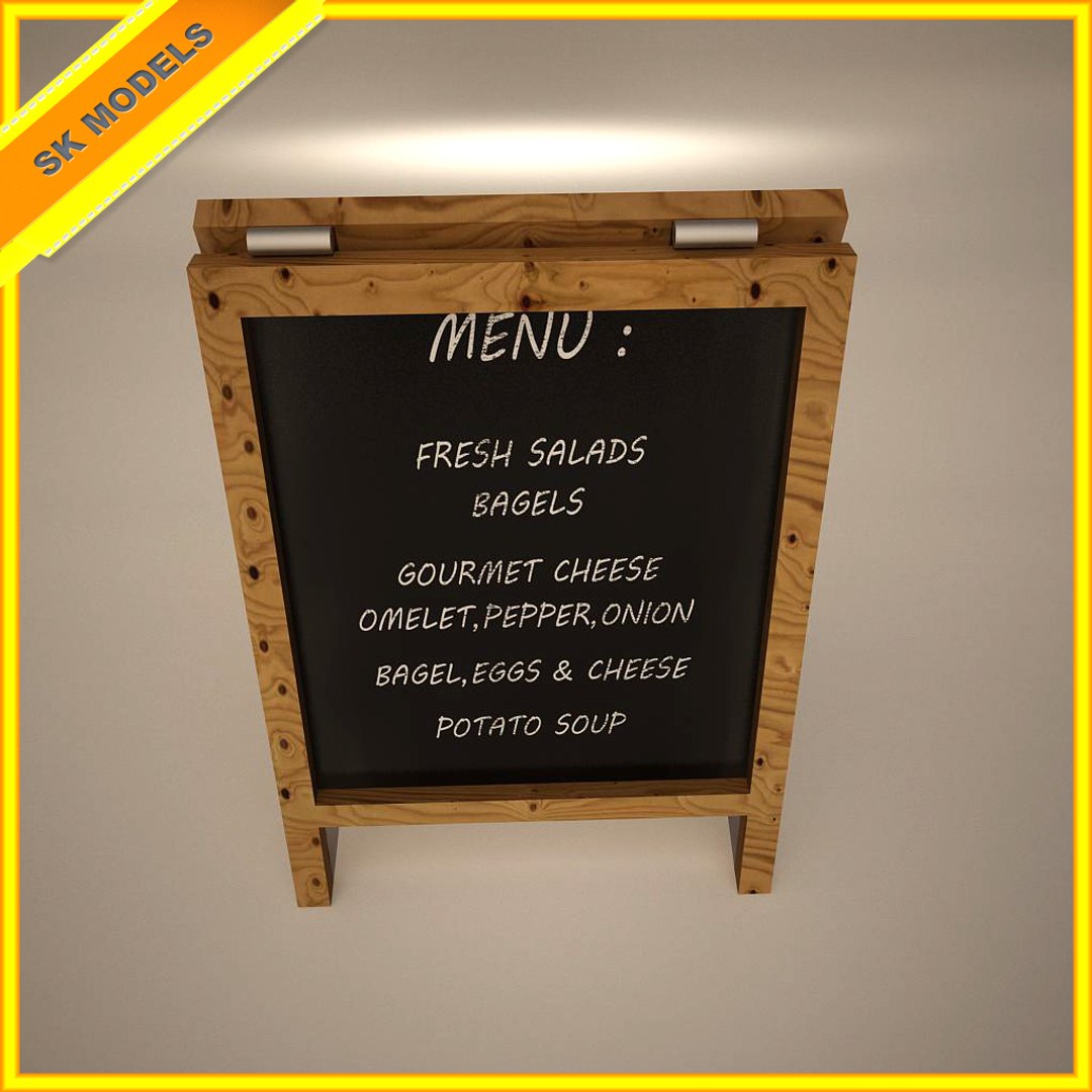 Menu Board 3d Model