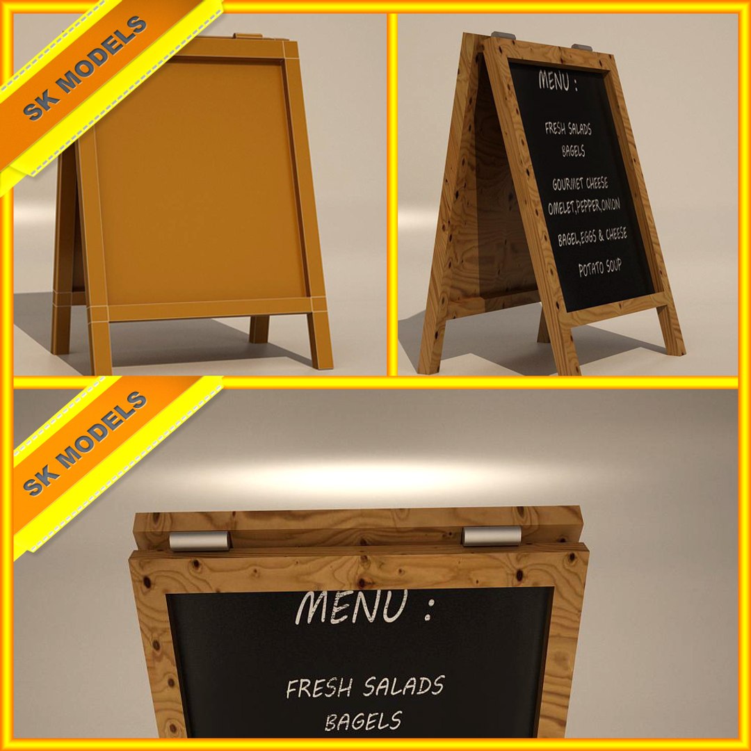 Menu Board 3d Model