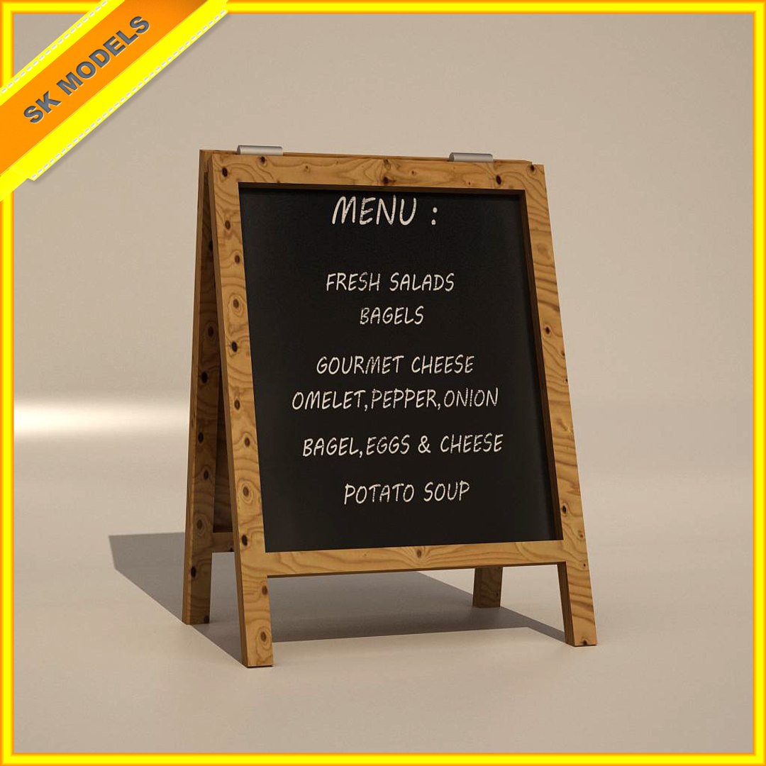 Menu Board 3d Model
