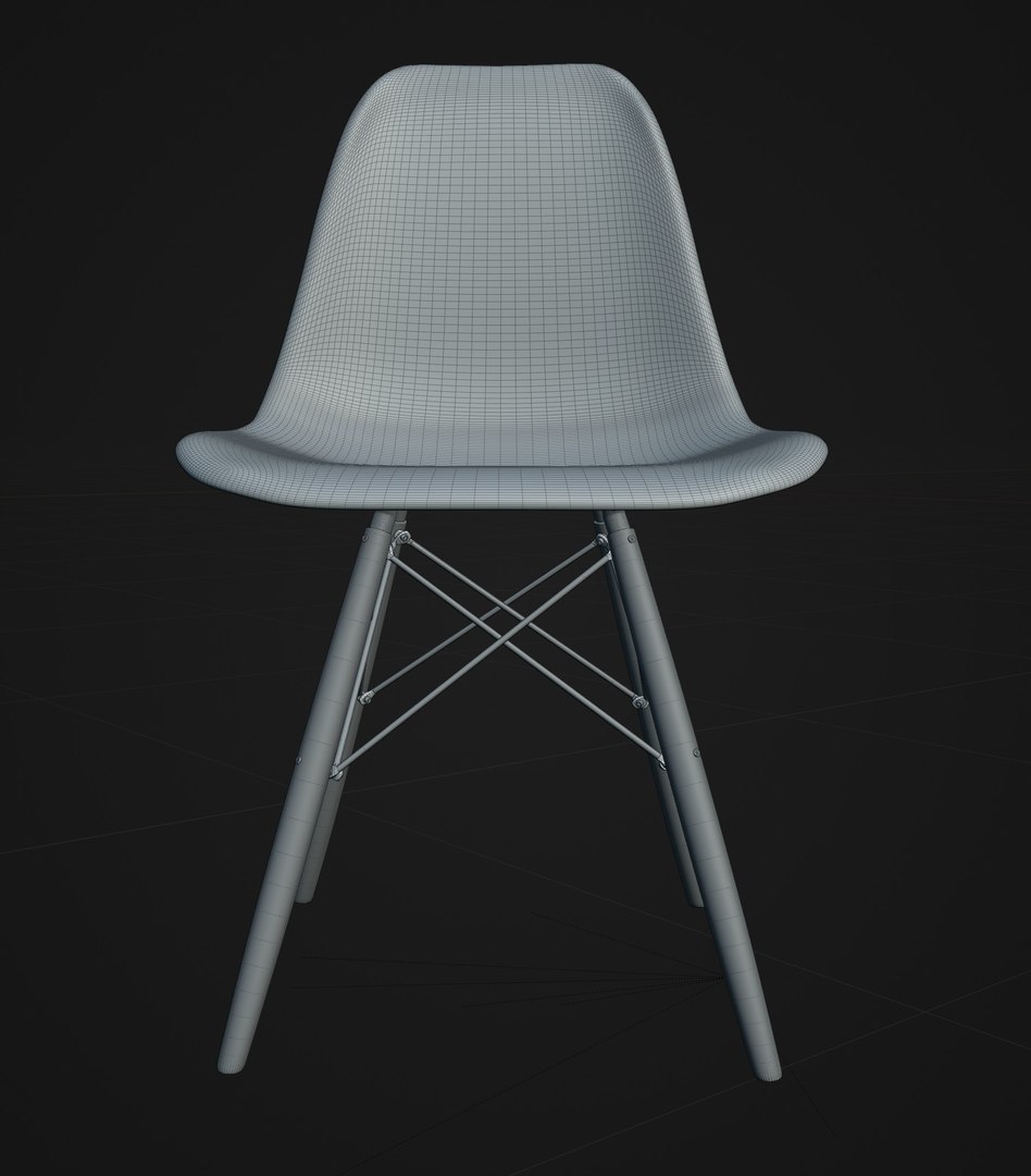 Eames Chair Grey With Table 3D Model - TurboSquid 2065493