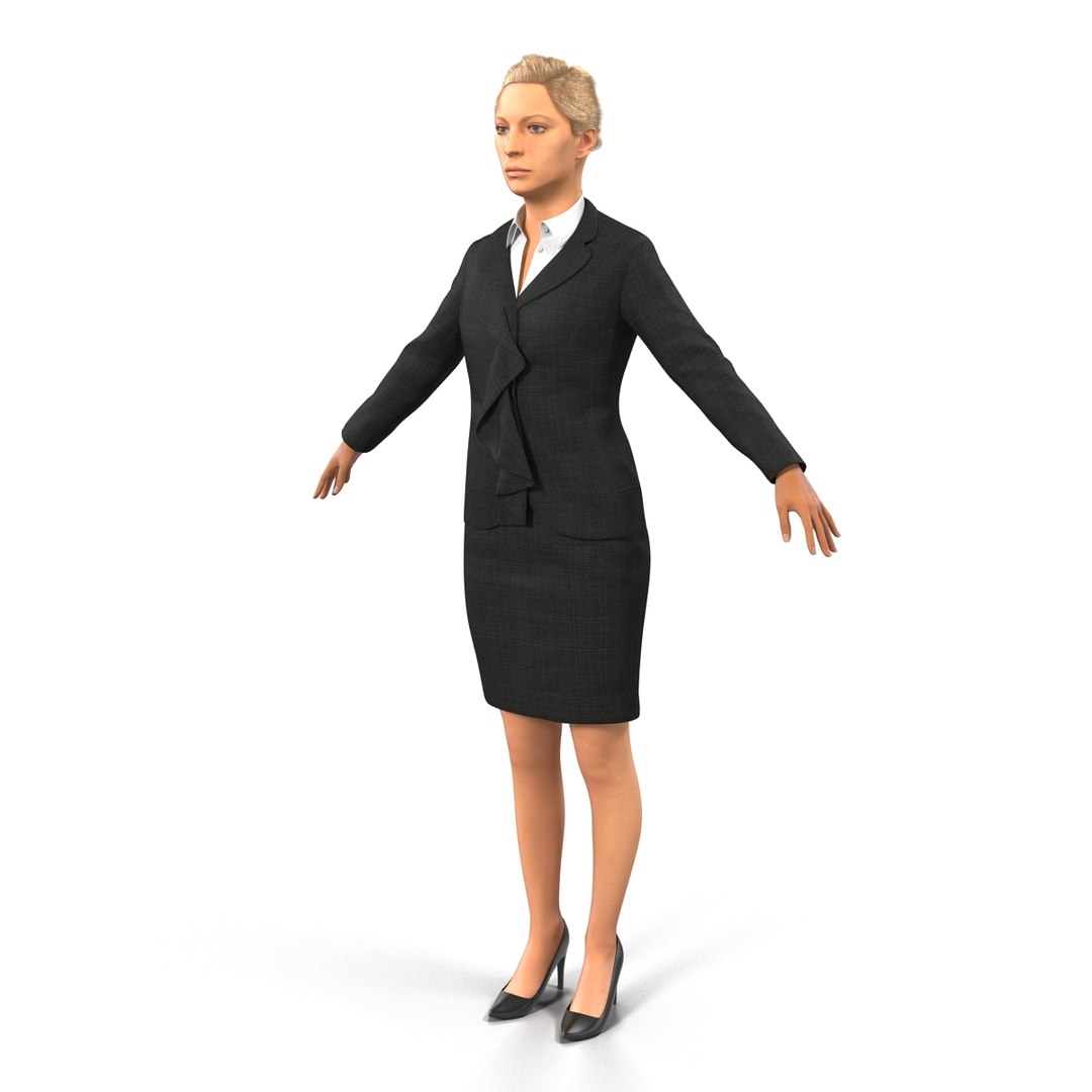 Business Woman Caucasian 3d X