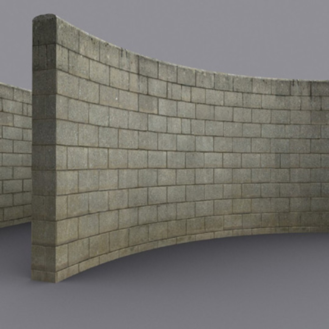 Weathered Block Wall 3d Model