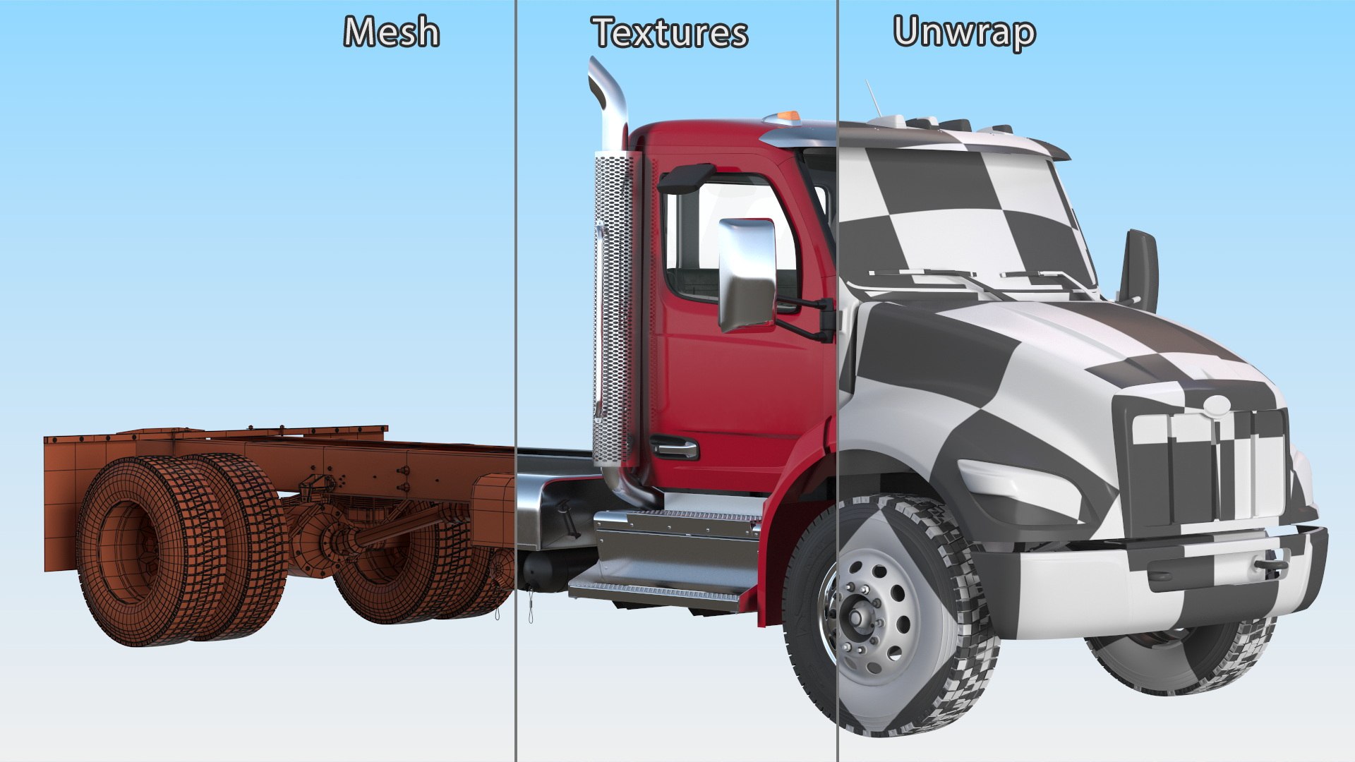 Peterbilt 537 Red Truck model - TurboSquid 2068530