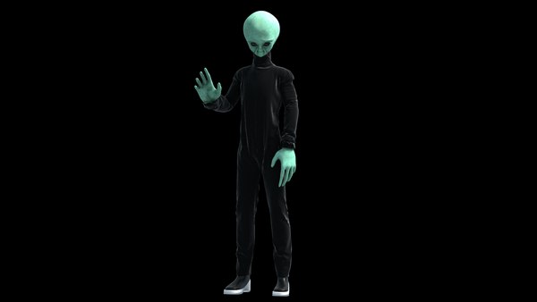 Alien in black suit model - TurboSquid 1964954