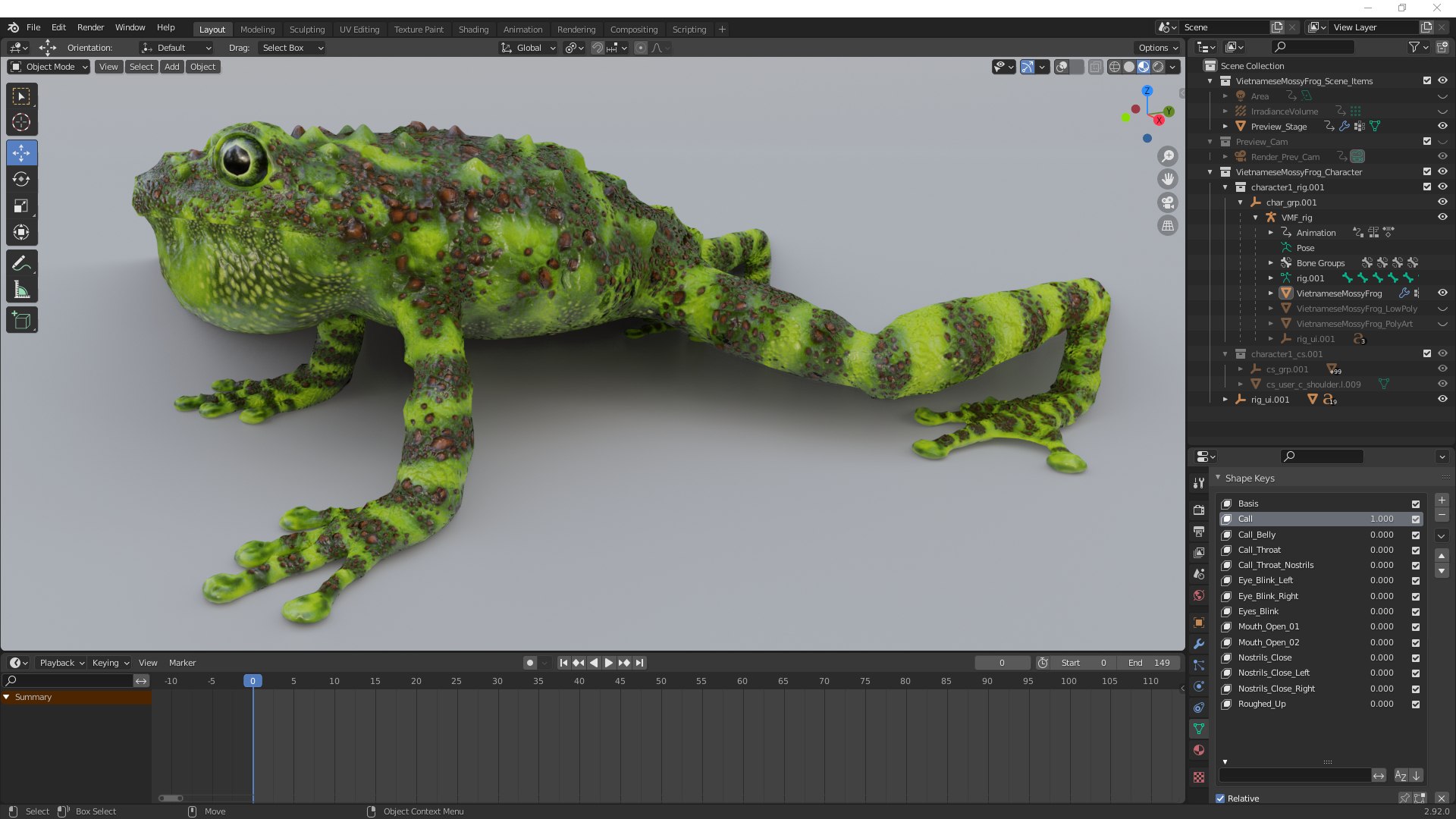 Vietnamese Mossy Frog - Rigged 3D Model - TurboSquid 2031819