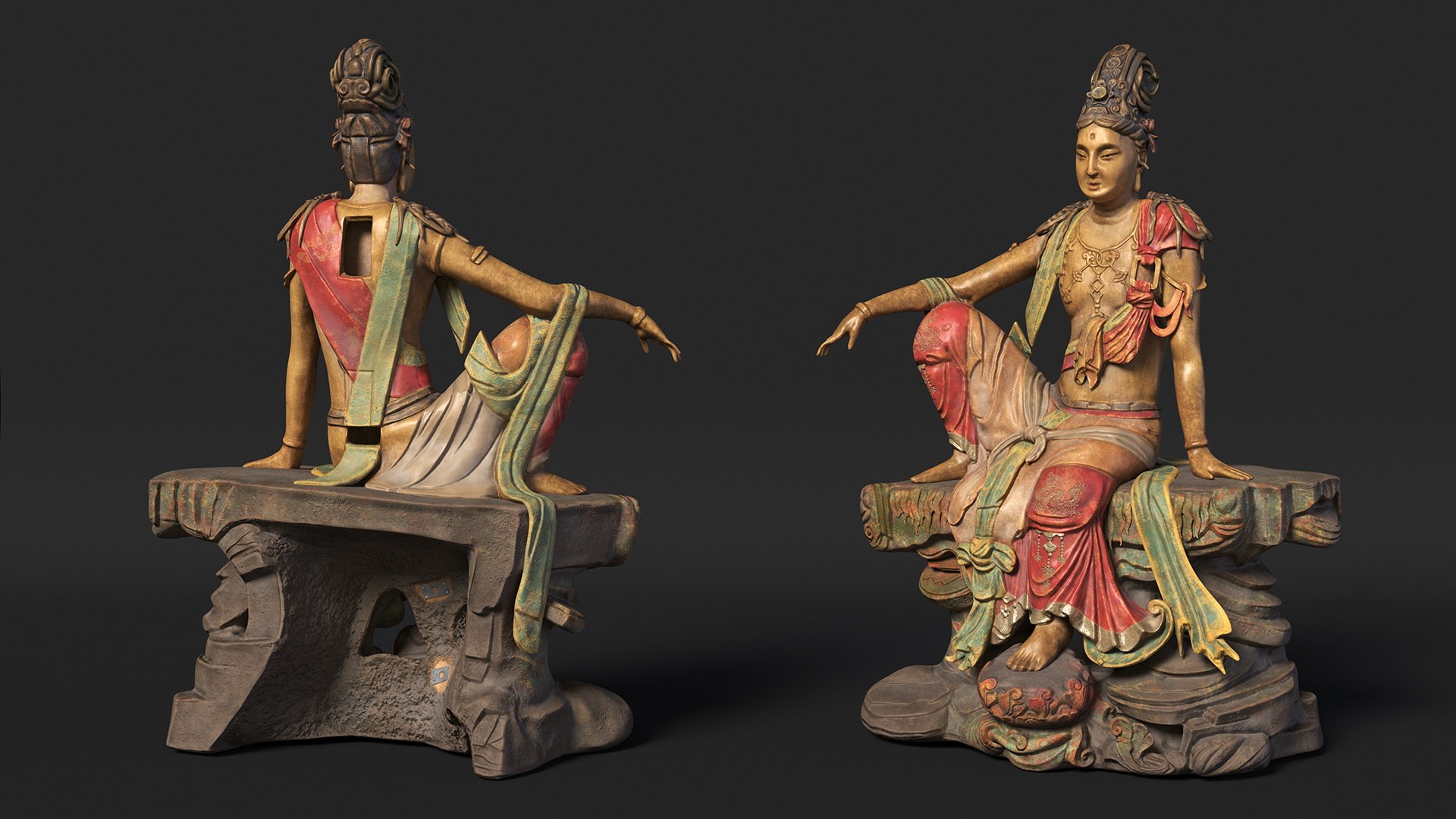 3D Guanyin Of The Southern Sea Statue - TurboSquid 2142608