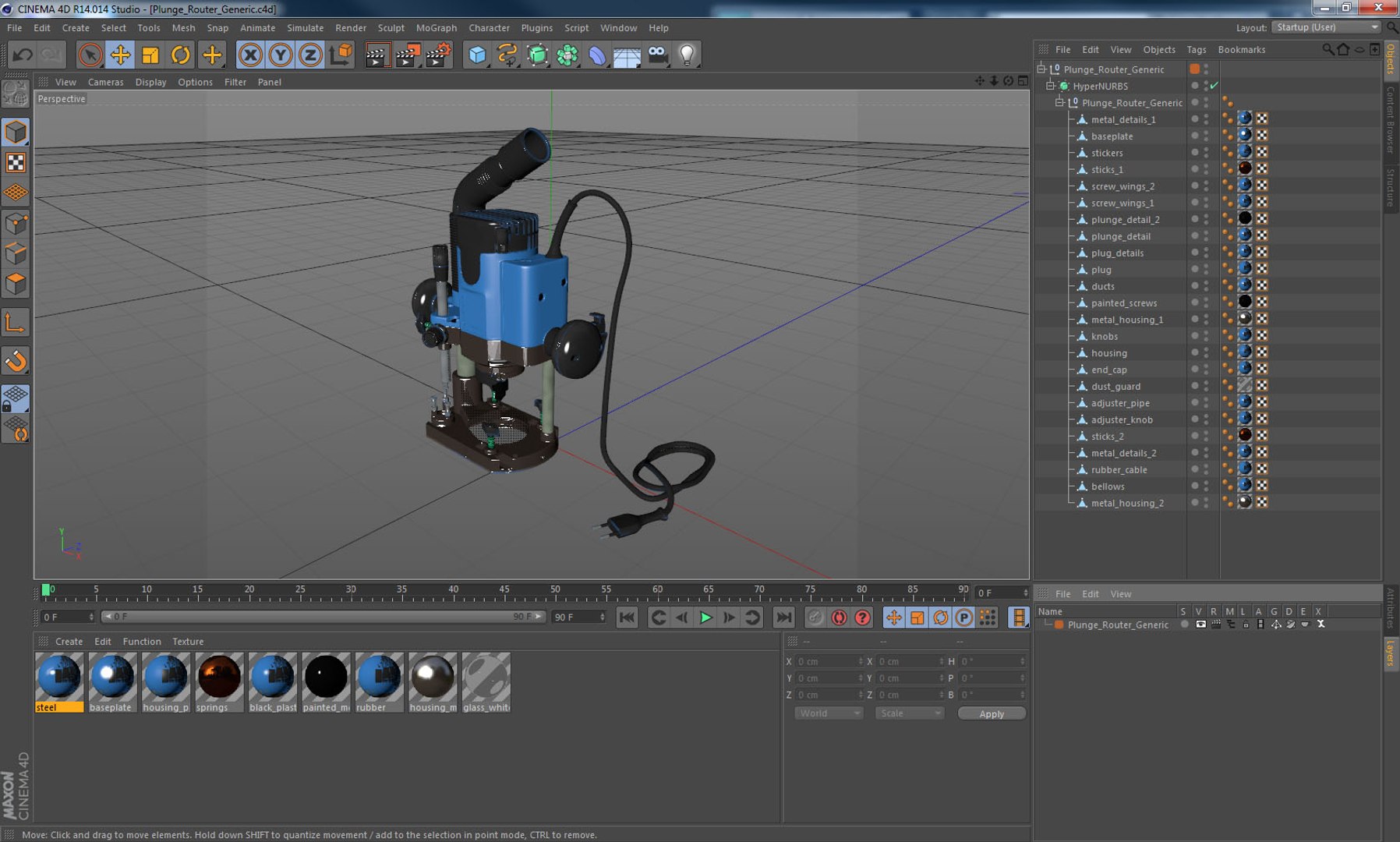 3D Plunge Router Generic - TurboSquid 1281014