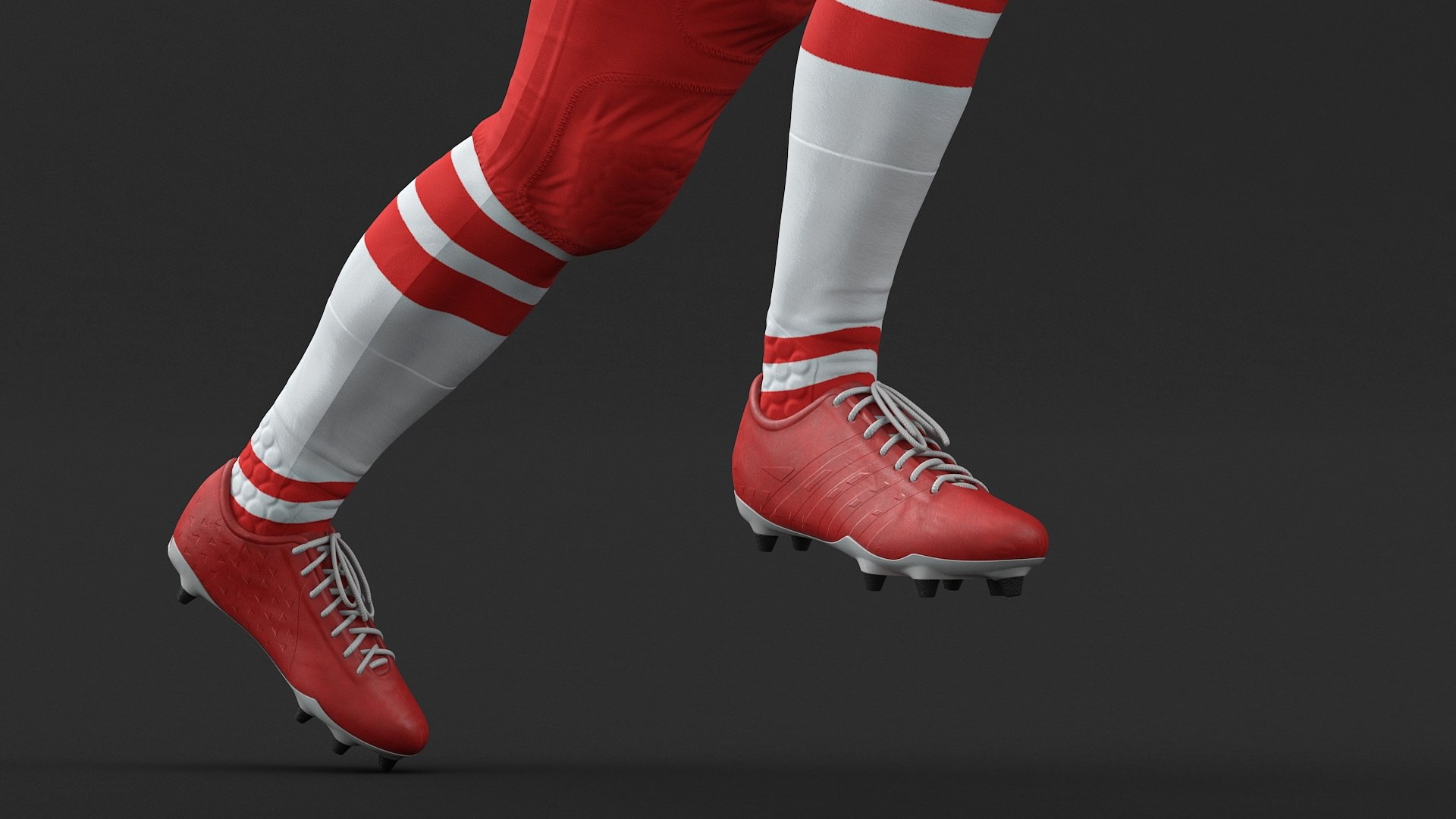 3D Black Man American Football Player Red Uniform Running The Ball ...