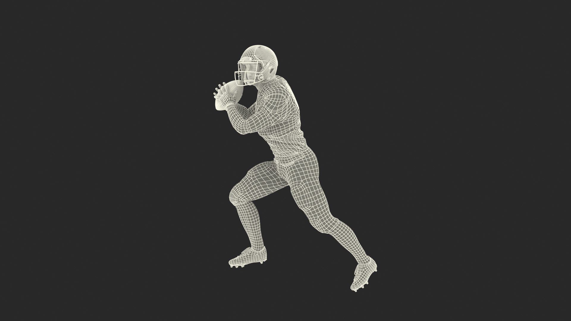 3D Black Man American Football Player Red Uniform Running The Ball ...