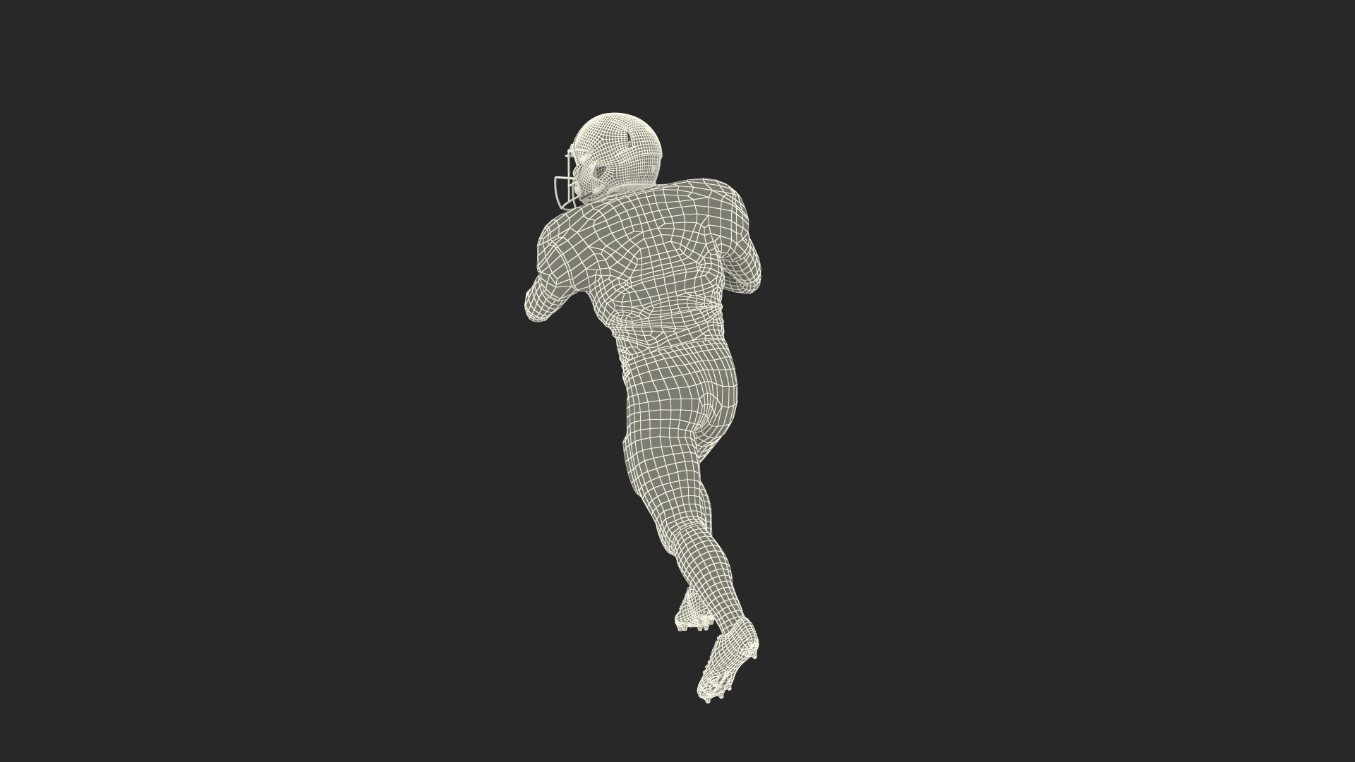 3D Black Man American Football Player Red Uniform Running The Ball ...