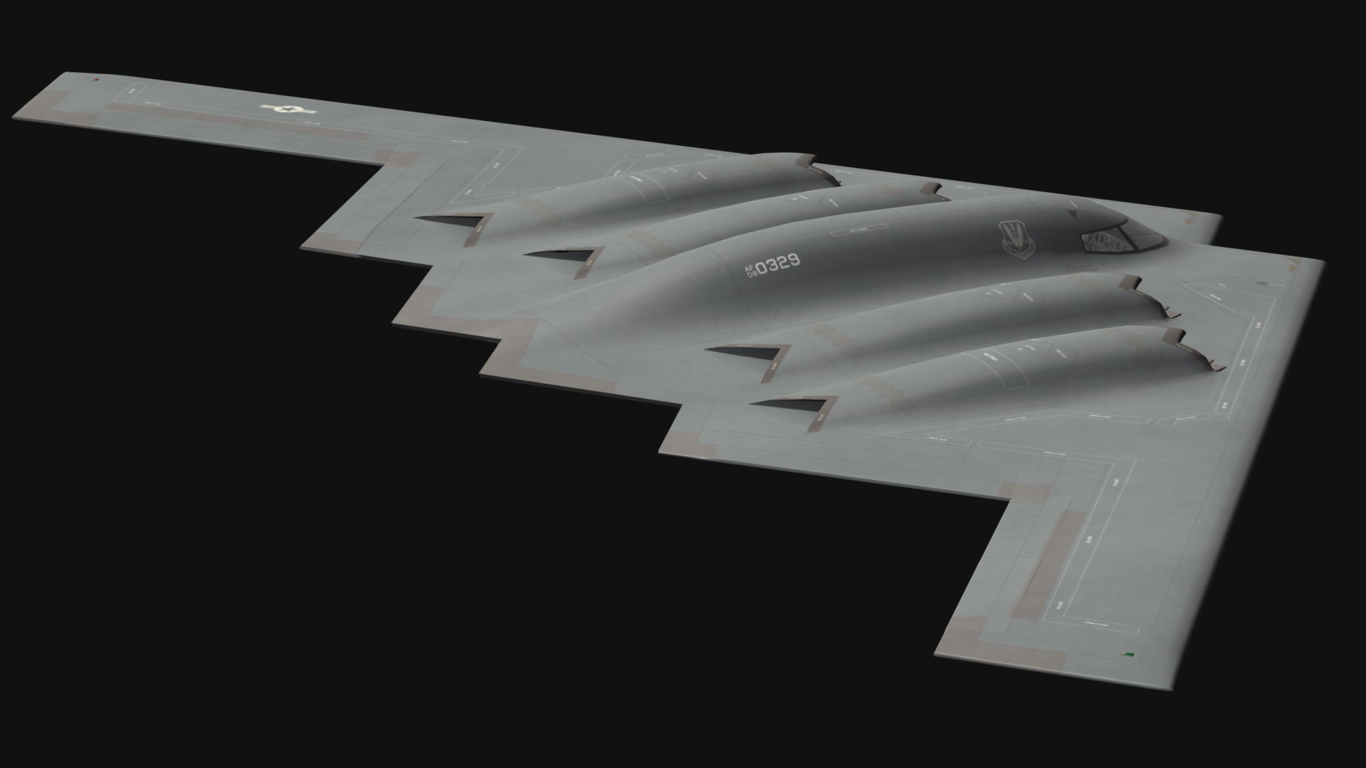 3D B2 Four Engines - TurboSquid 1999807