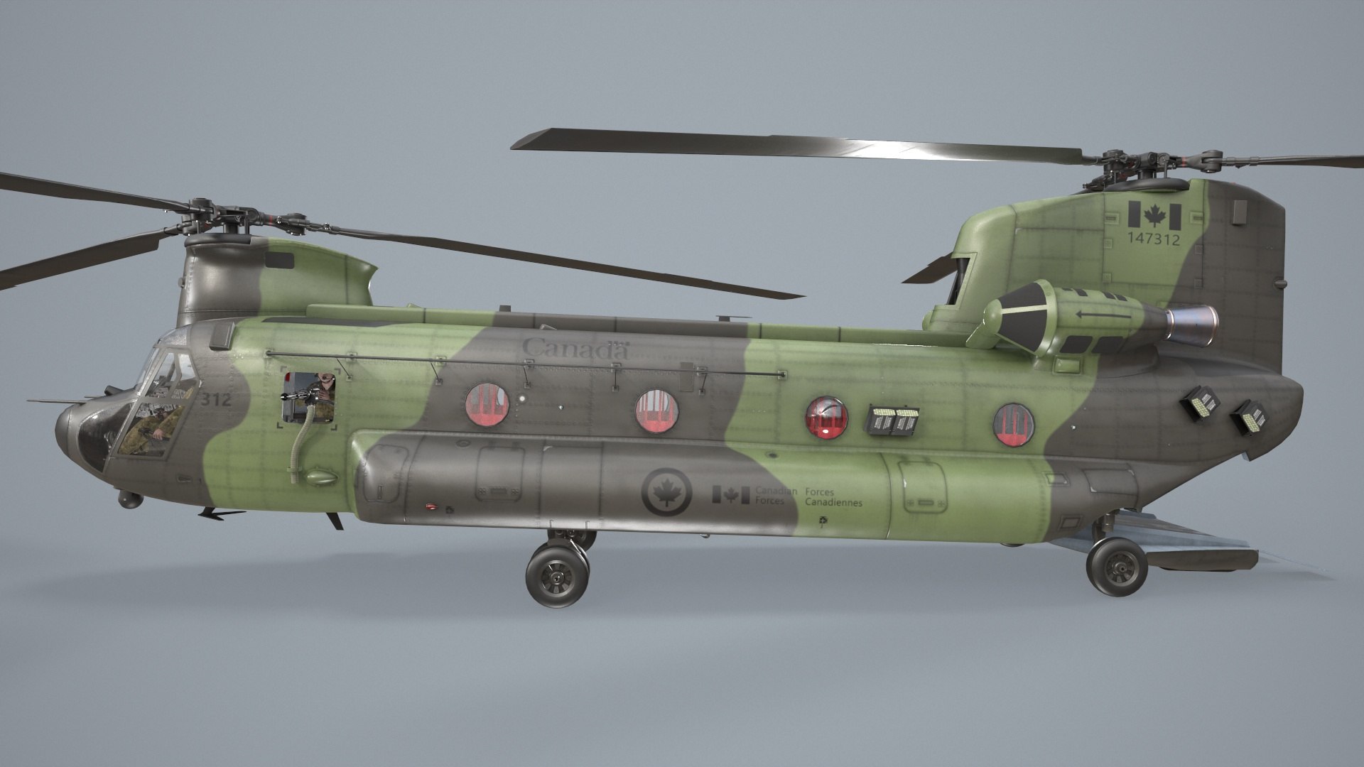 3D CH-47 Chinook RCAF Basic Animation - TurboSquid 2170251