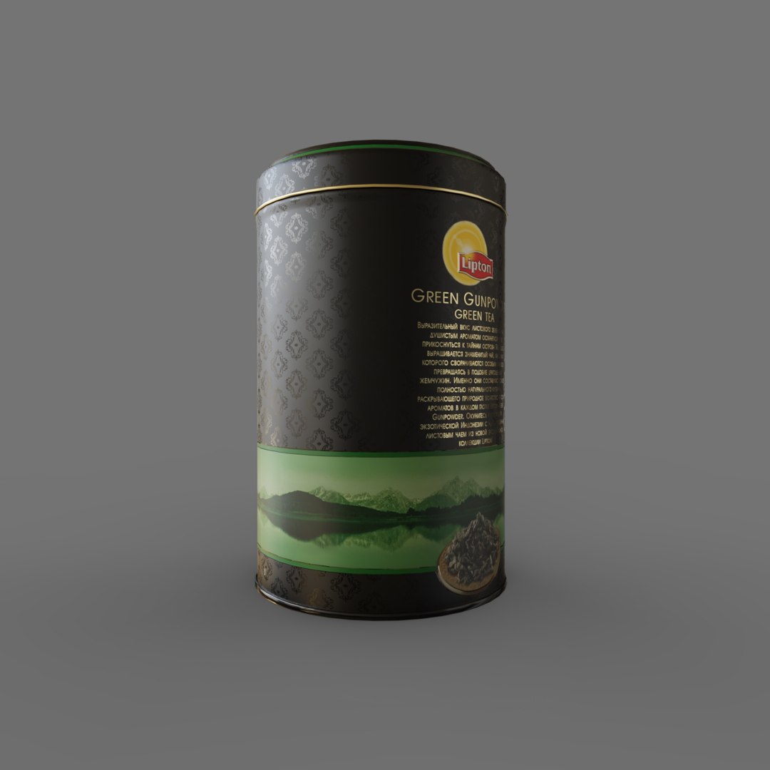 3D Tea Can Lipton Green Gunpowder 100g - TurboSquid 2075877