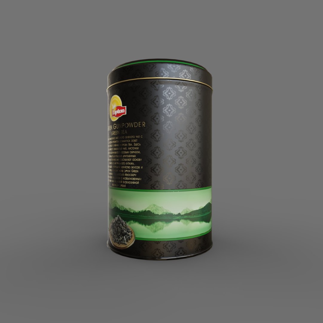 3D Tea Can Lipton Green Gunpowder 100g - TurboSquid 2075877