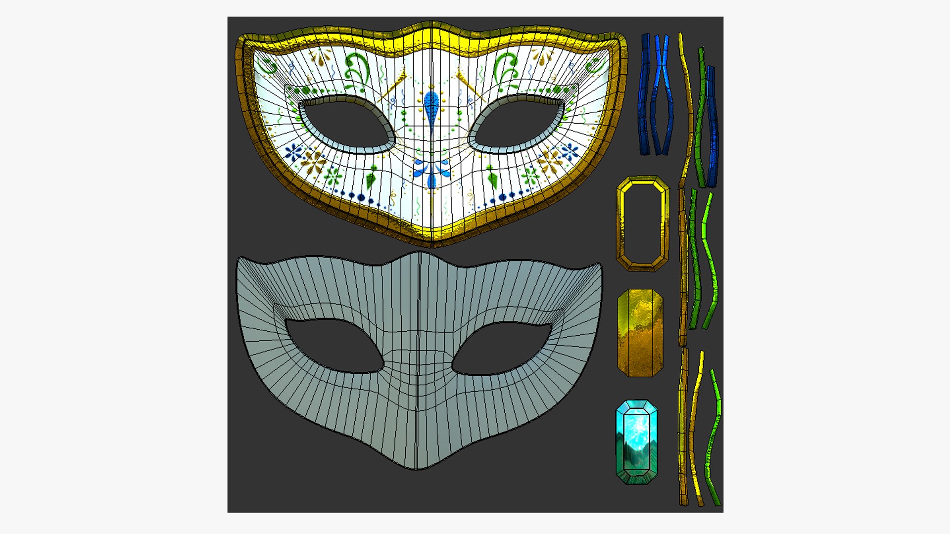 3D Carnival Mask E03 Brazilian - Costume Character Design model ...