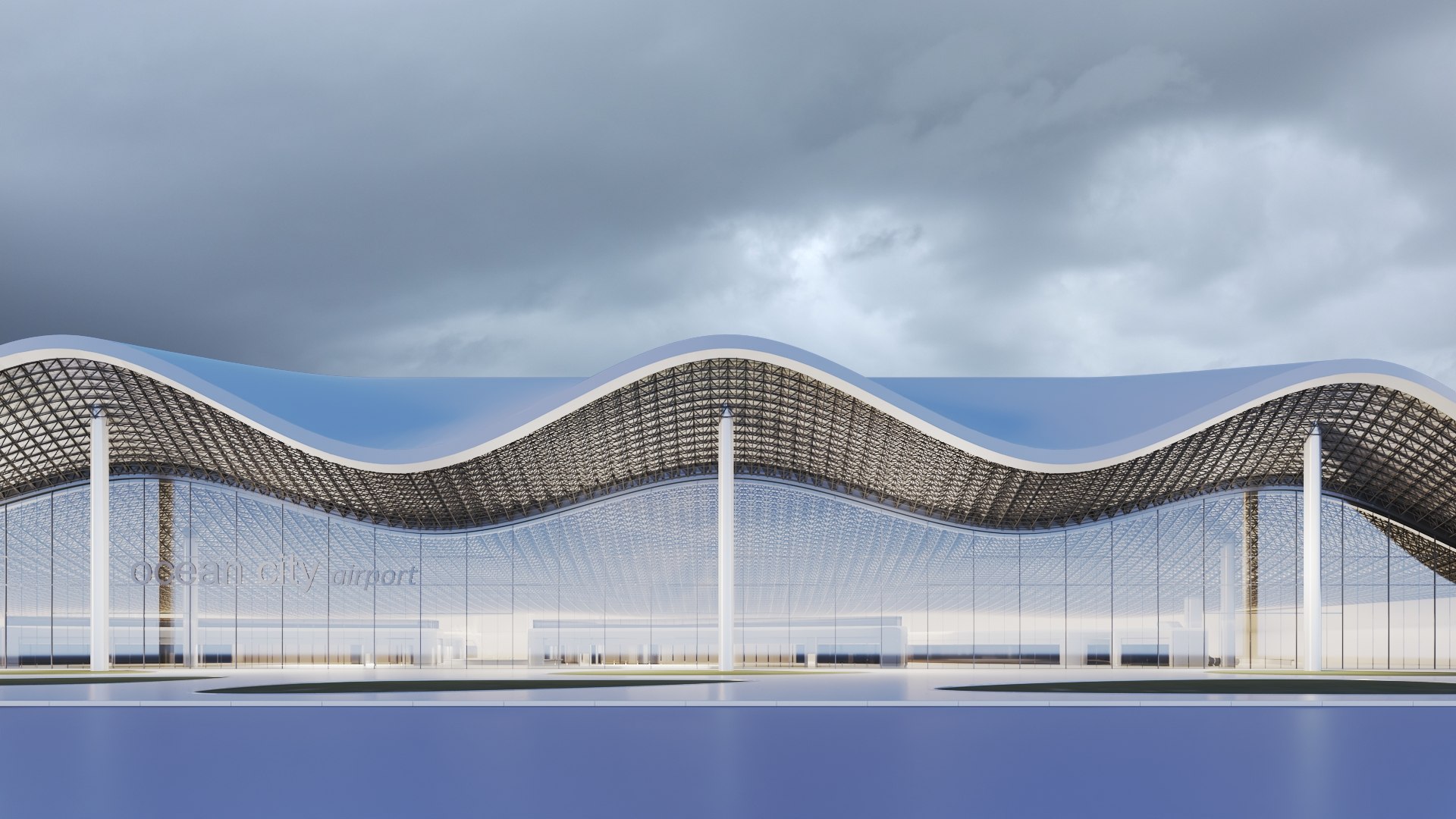 Airport Building Terminal Archviz model - TurboSquid 2056970