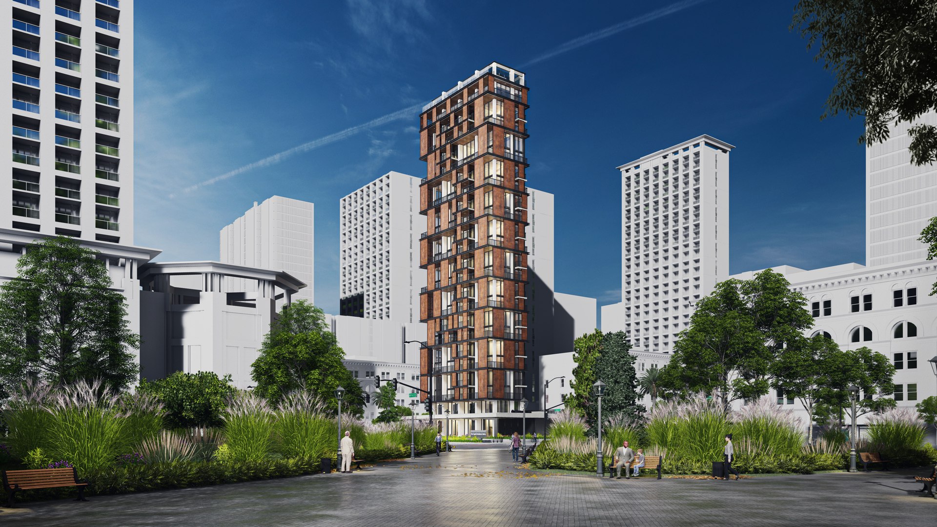 3D Residential Highrise Building Exterior Scene 3D Model - TurboSquid ...