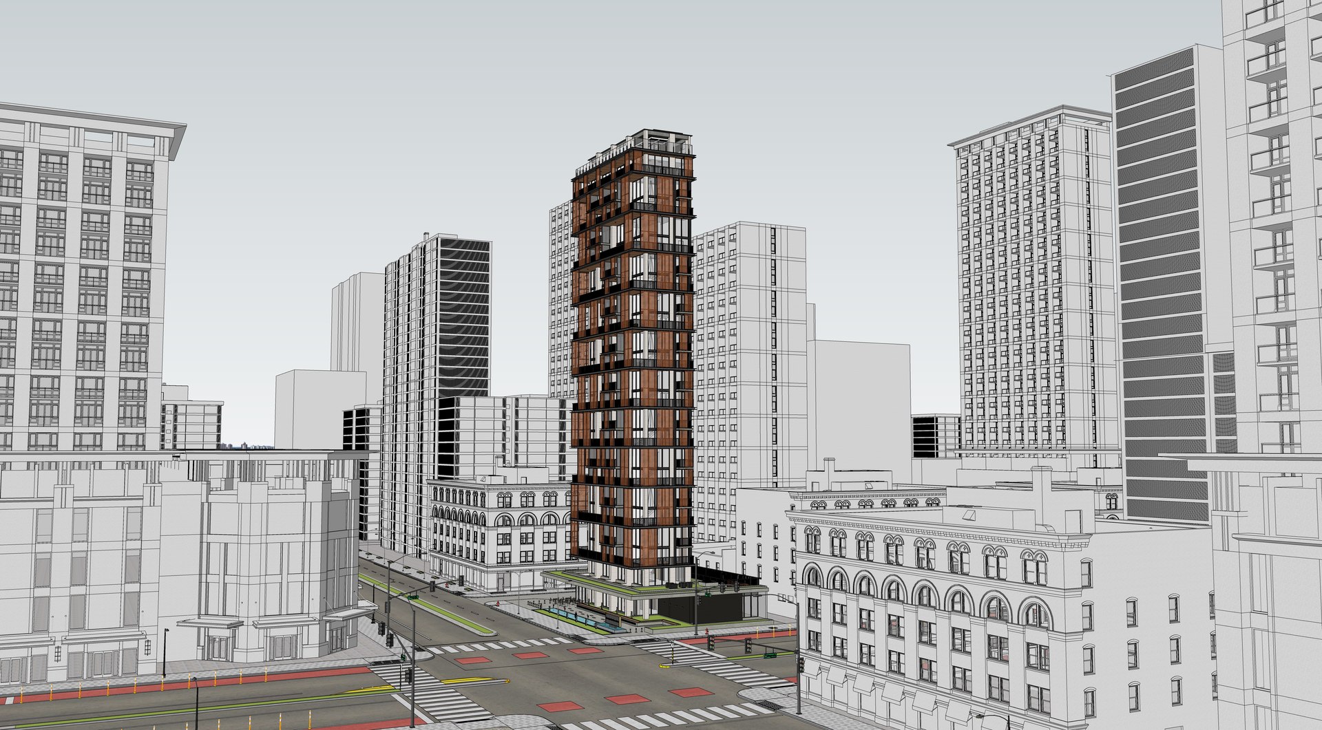 3D Residential Highrise Building Exterior Scene 3D Model - TurboSquid ...