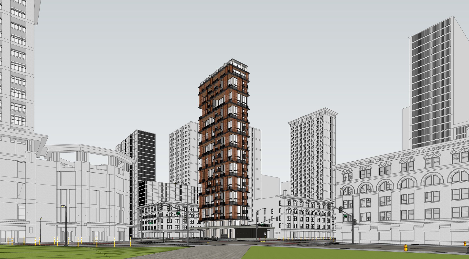 3D Residential Highrise Building Exterior Scene 3D Model - TurboSquid ...