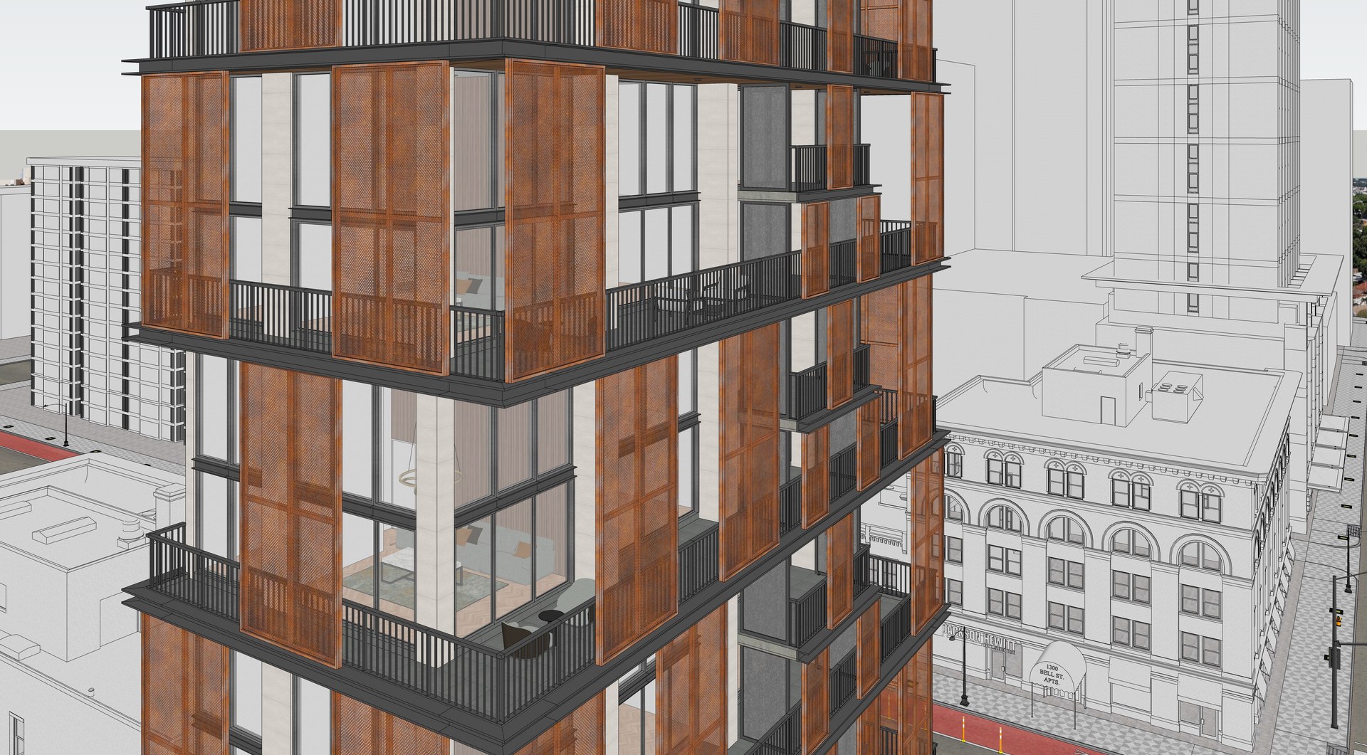 3D Residential Highrise Building Exterior Scene 3D Model - TurboSquid ...