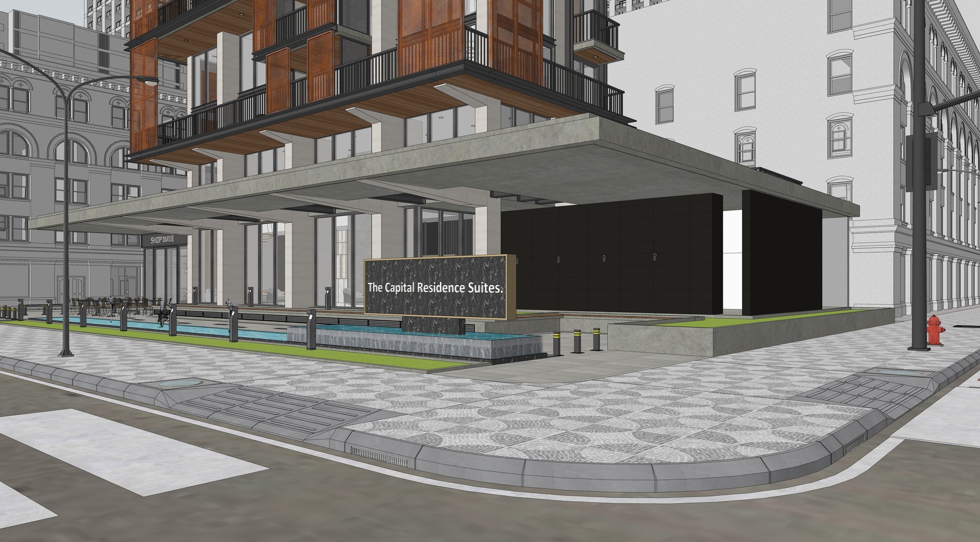 3D Residential Highrise Building Exterior Scene 3D Model - TurboSquid ...