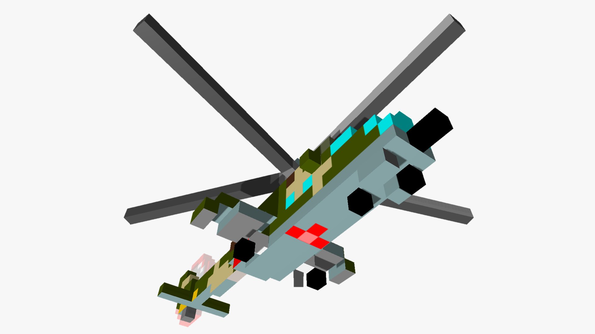 Mi24 Hind - Pixelated 3D Model - TurboSquid 1966686