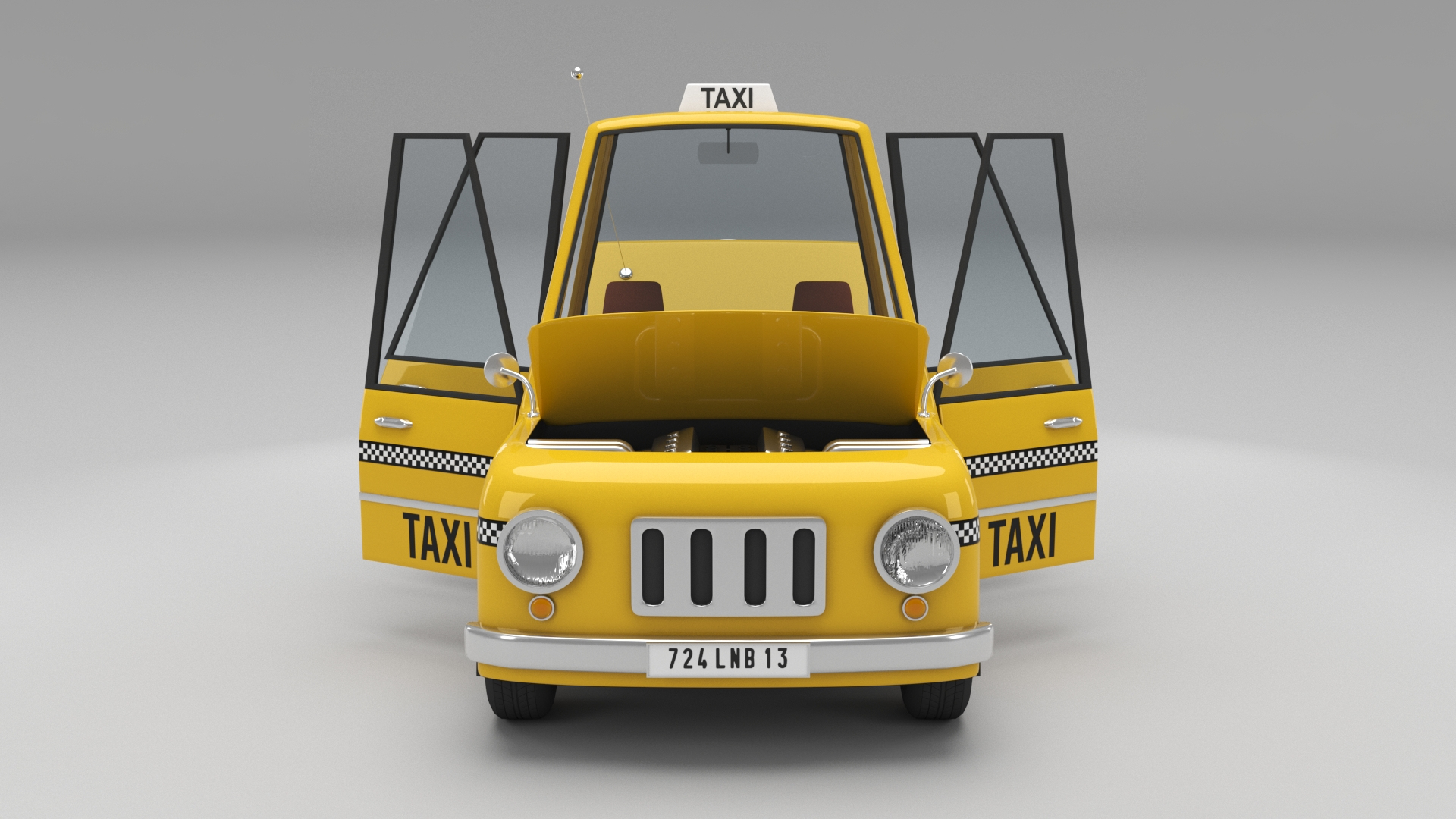 Fun and Stylish 3D Cartoon Taxi Car for Animated Projects 3D ...
