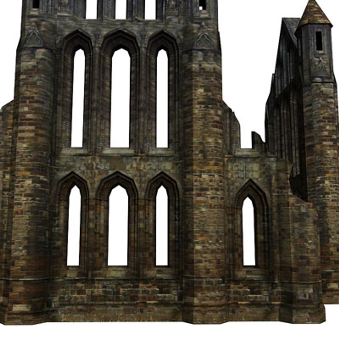 wall gothic building 3d model