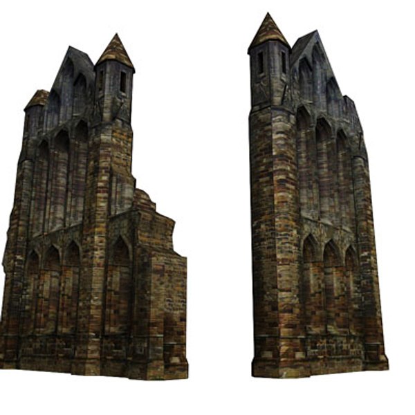 wall gothic building 3d model