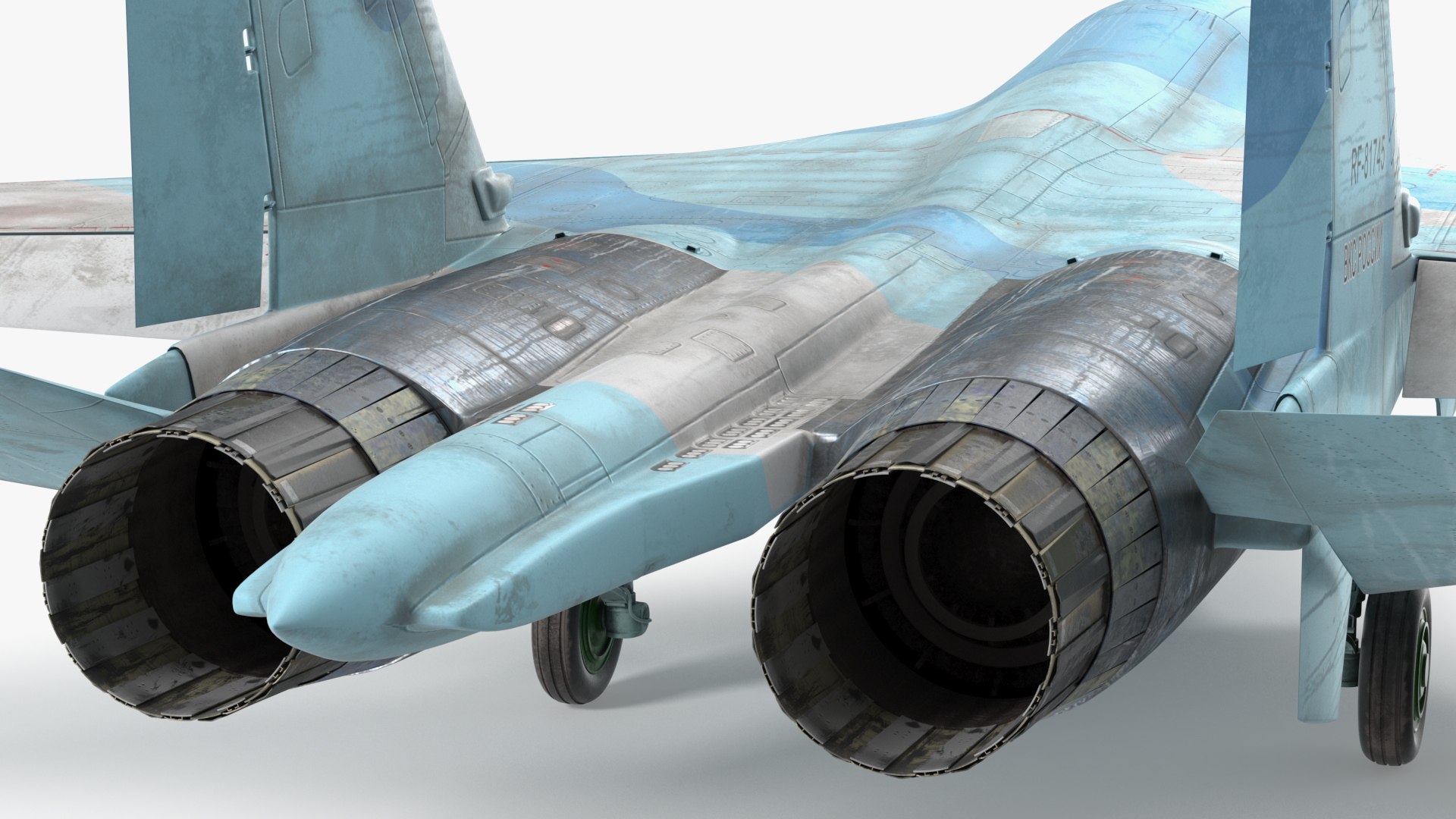 Su-27 Flanker Russian Fighter Aircraft Old Rigged for Cinema 4D 3D ...
