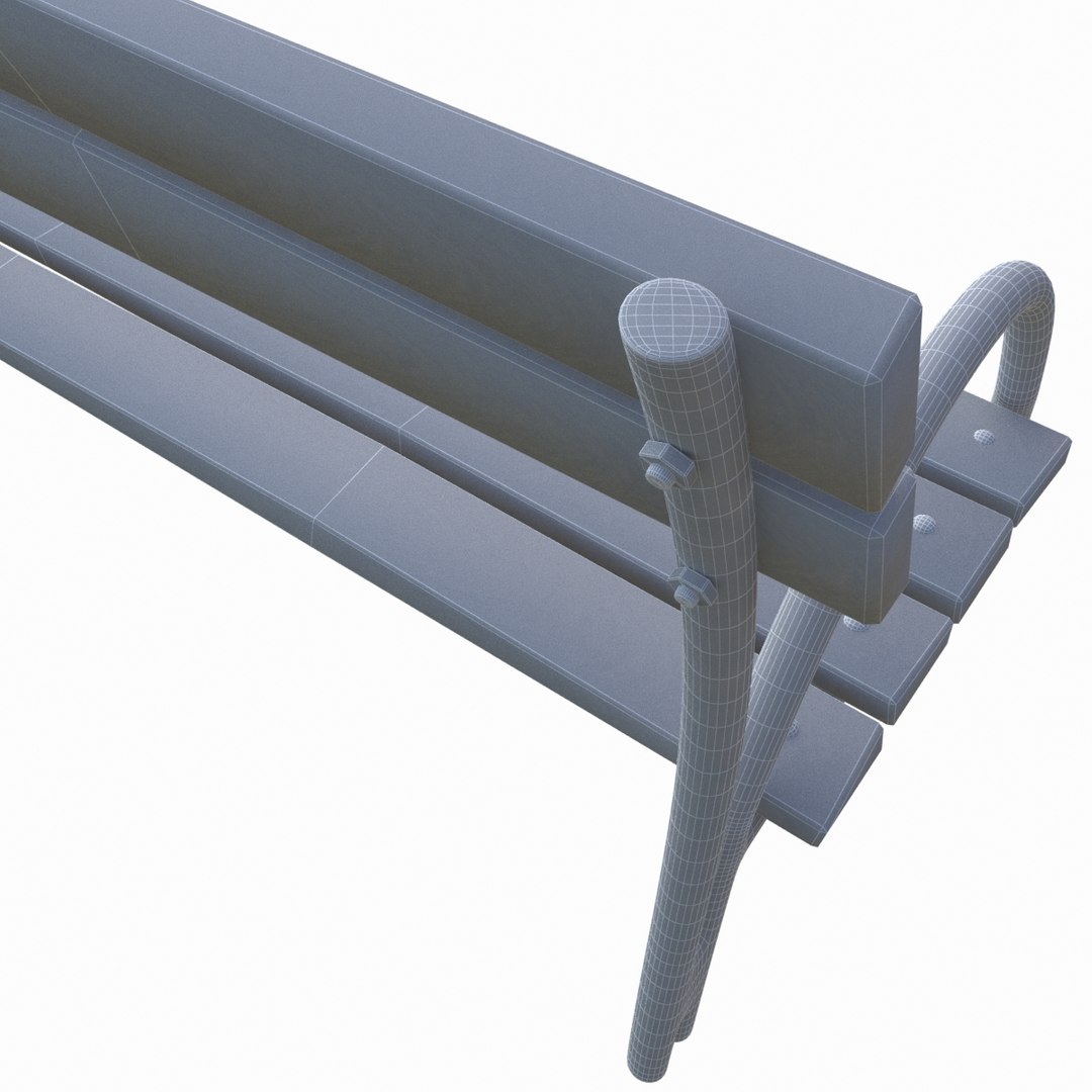 old street bench 3d model