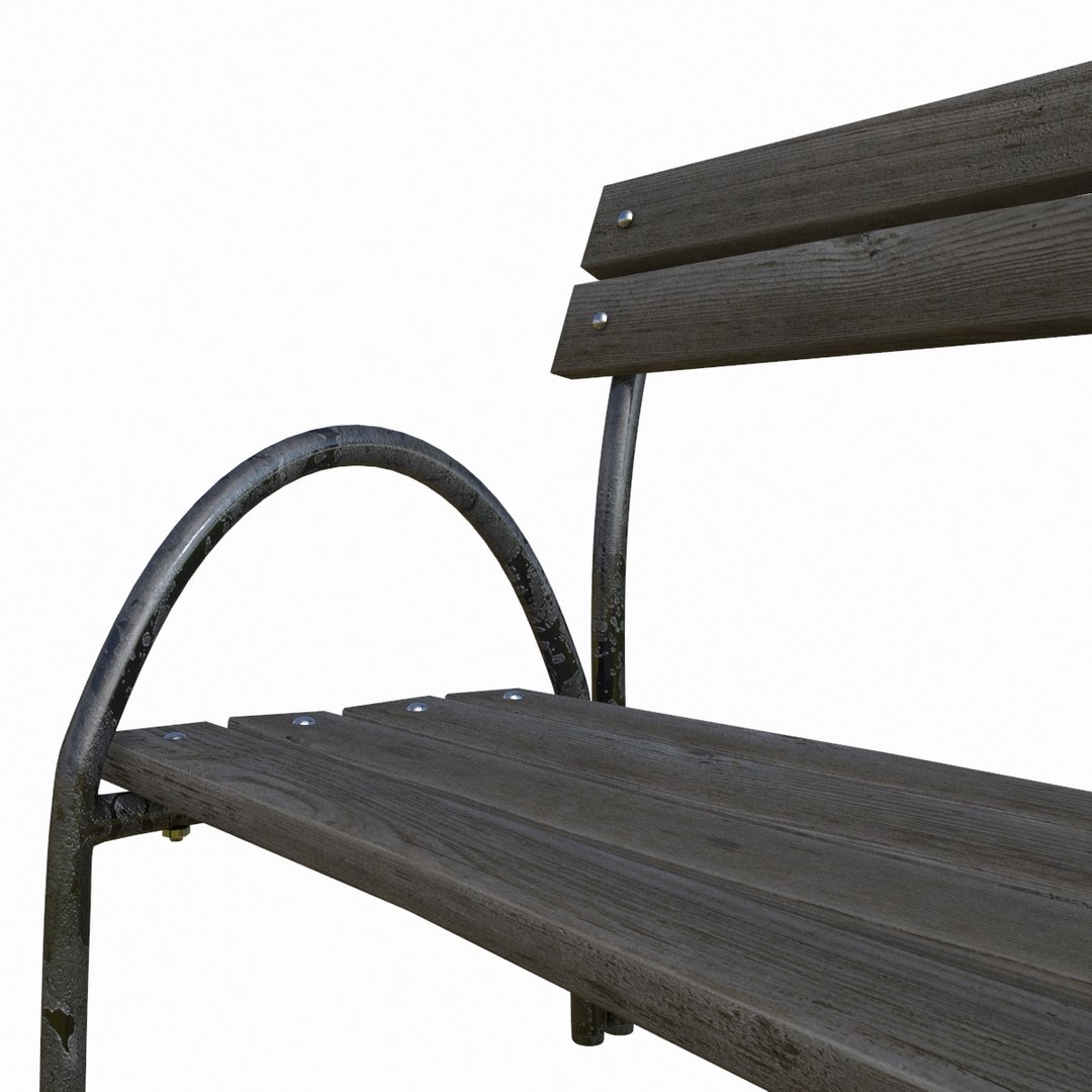 old street bench 3d model