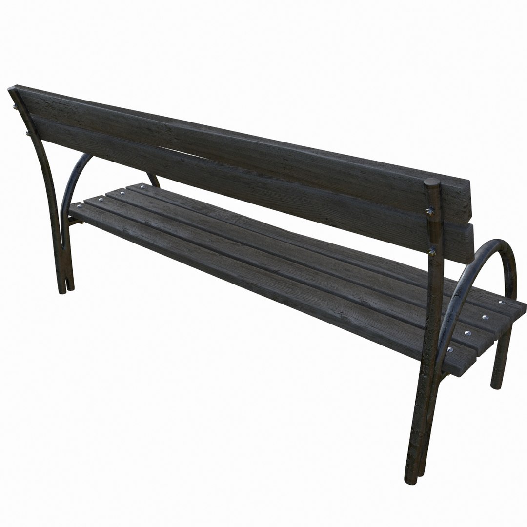 old street bench 3d model