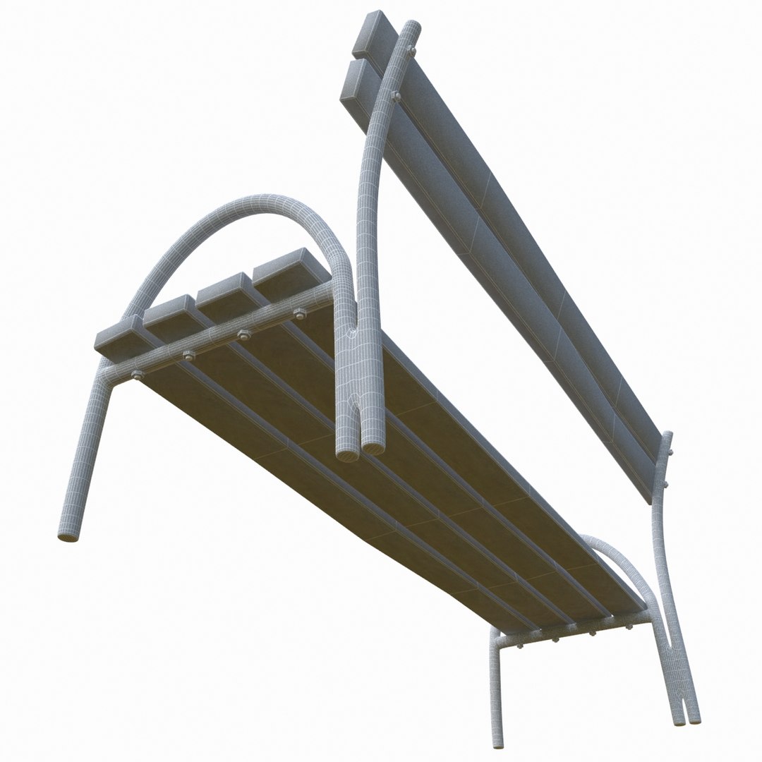 old street bench 3d model