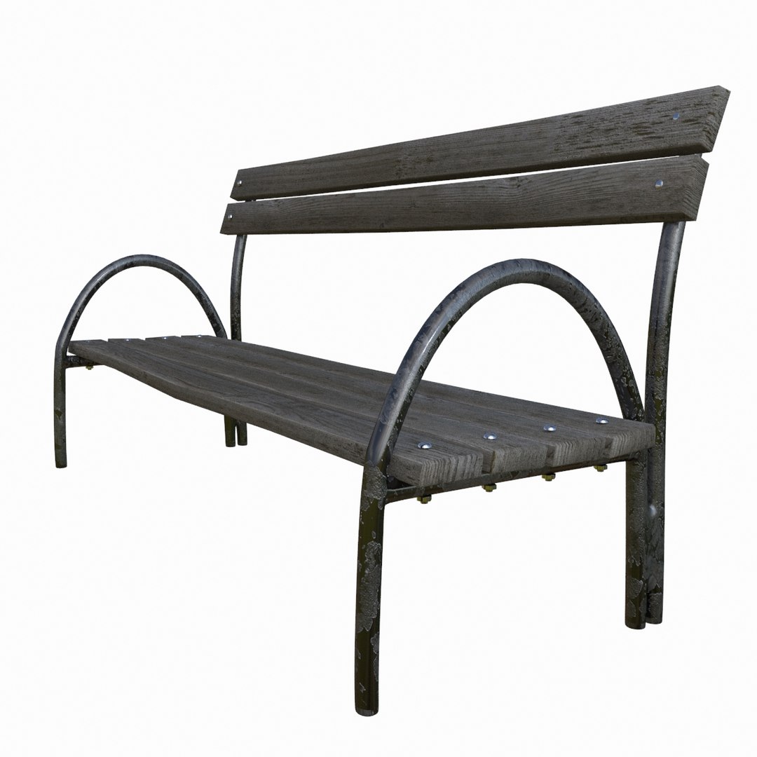old street bench 3d model