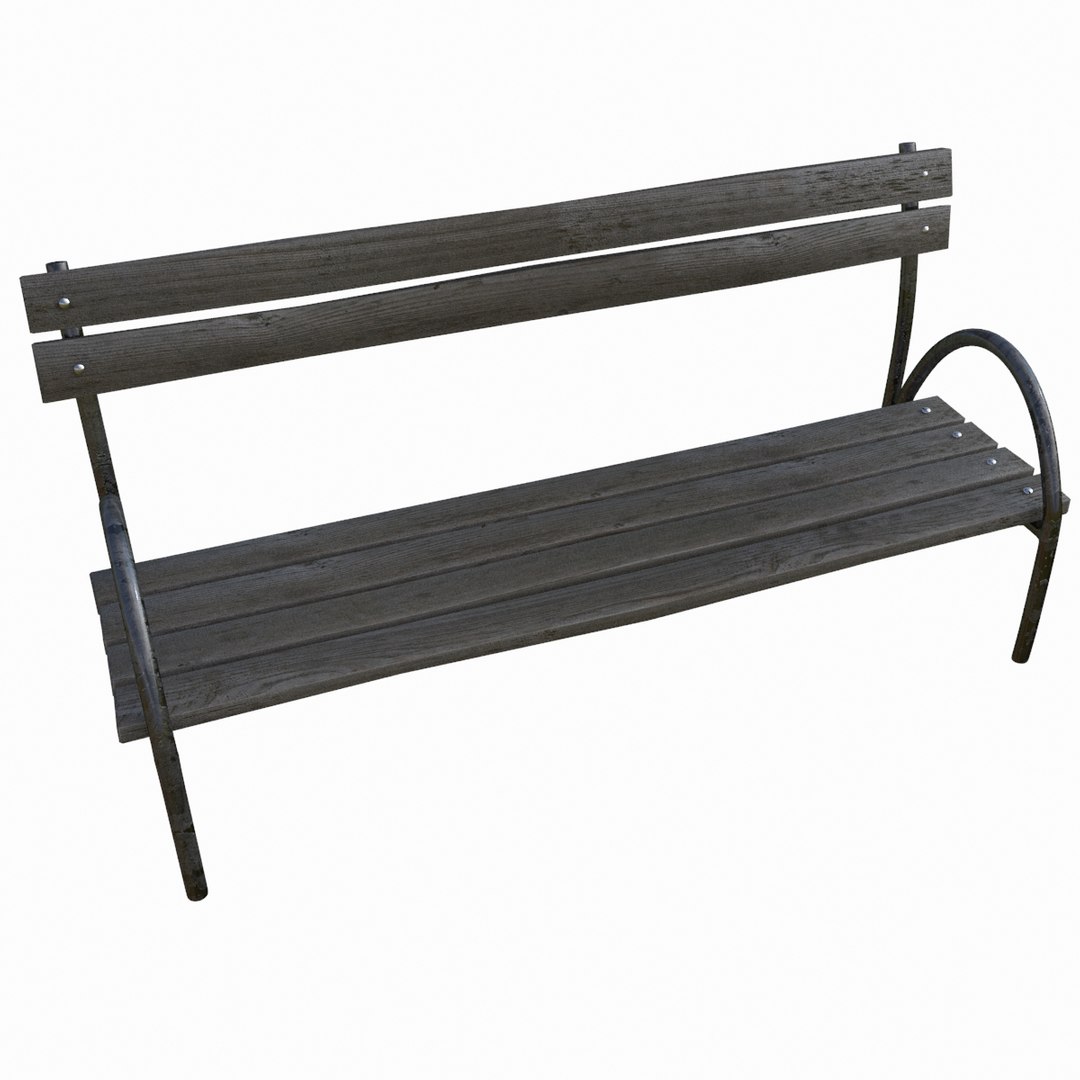 old street bench 3d model