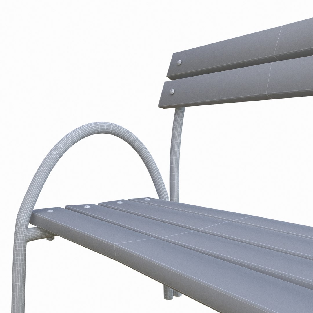 old street bench 3d model