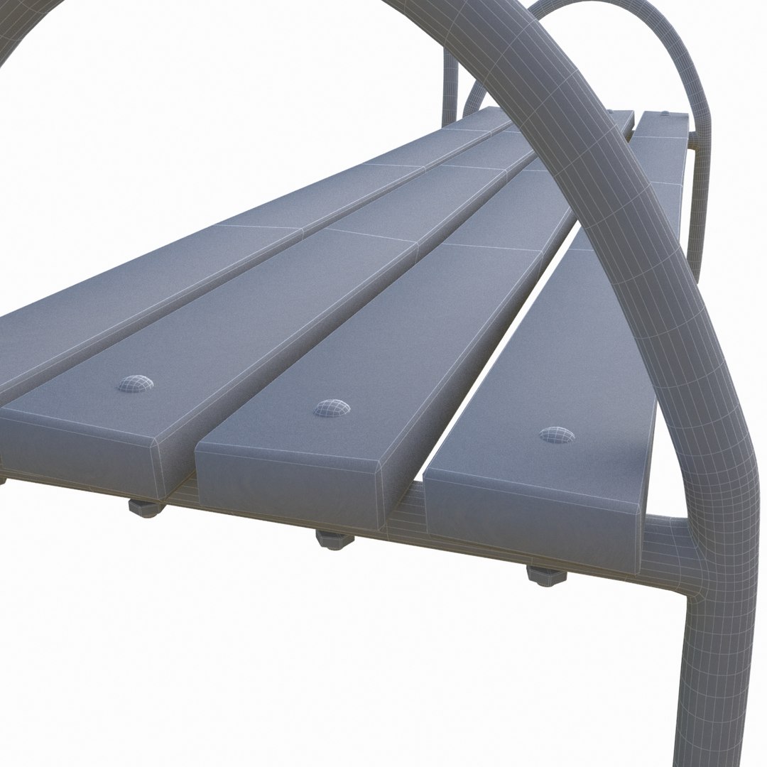 old street bench 3d model