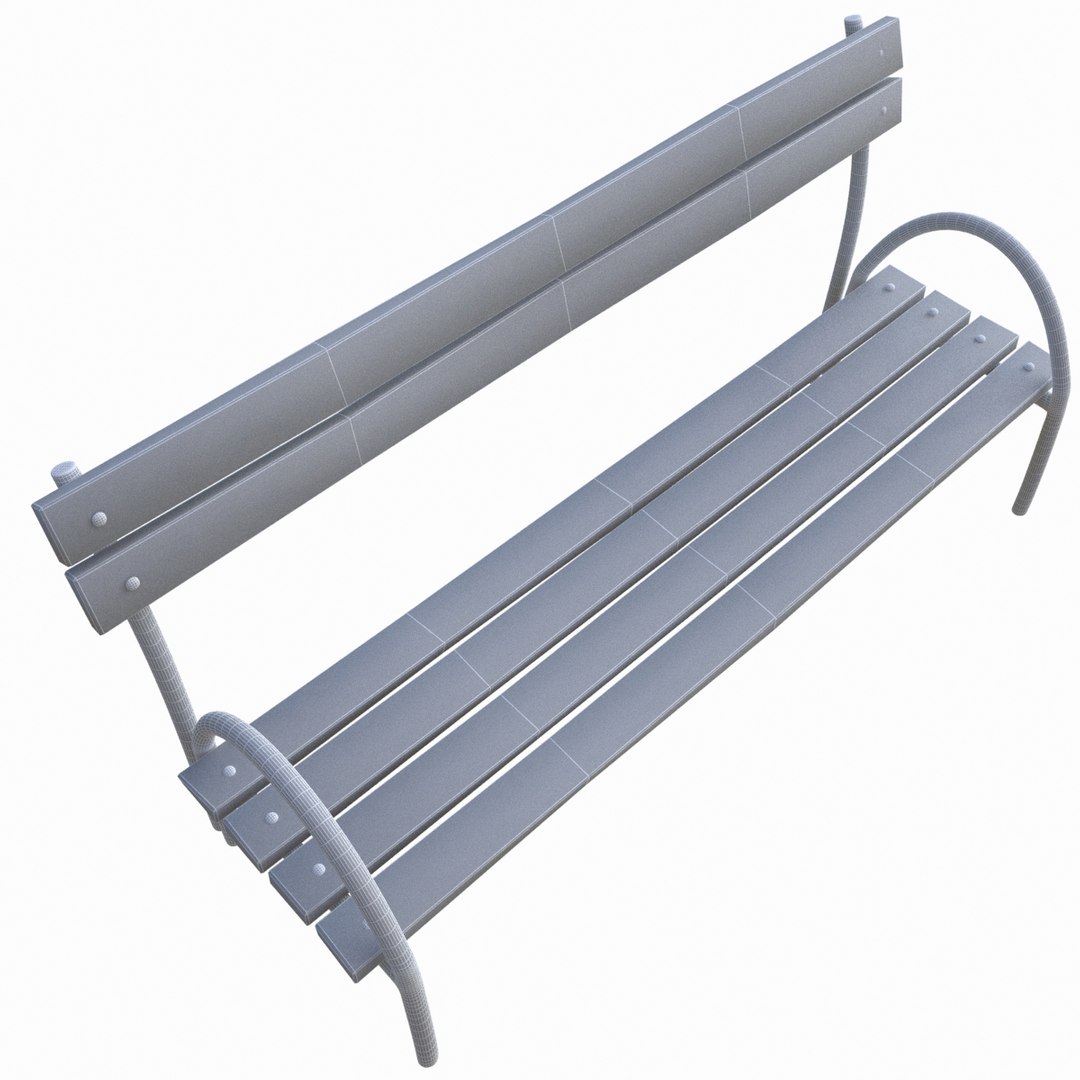 old street bench 3d model