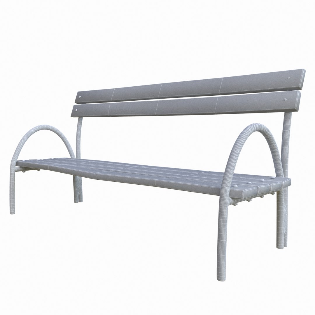 old street bench 3d model