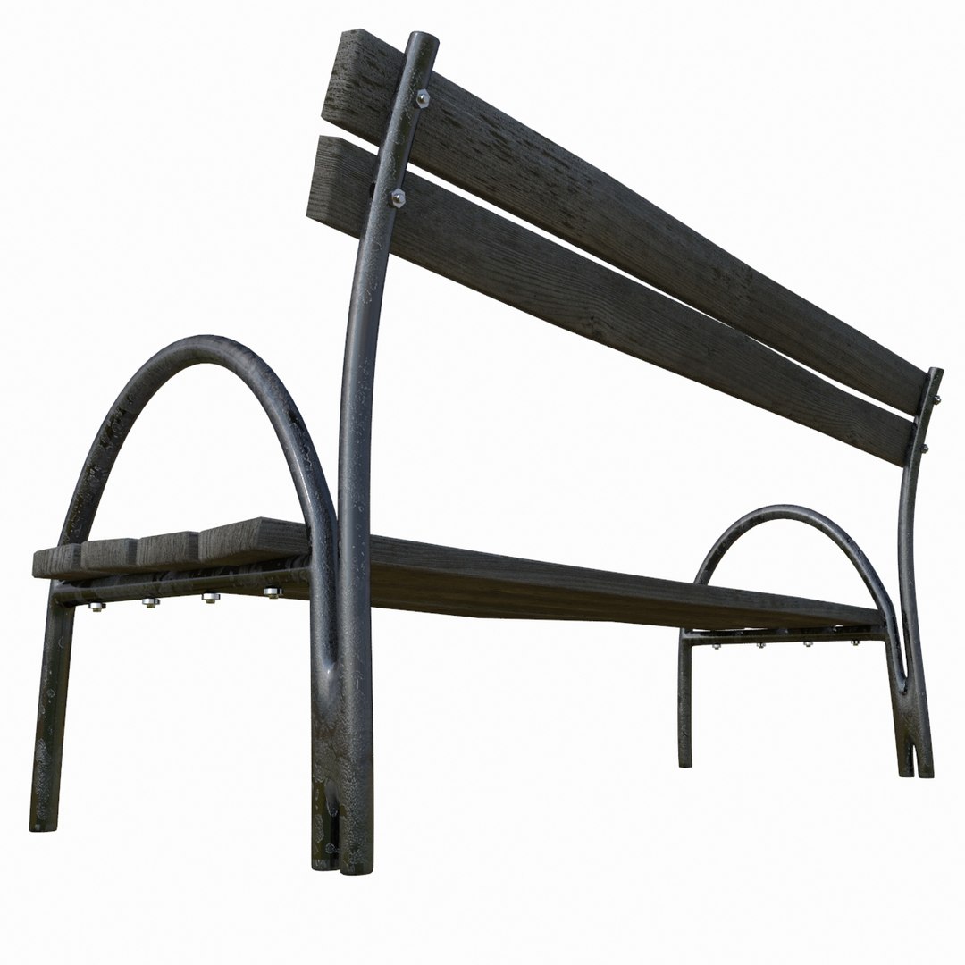 old street bench 3d model