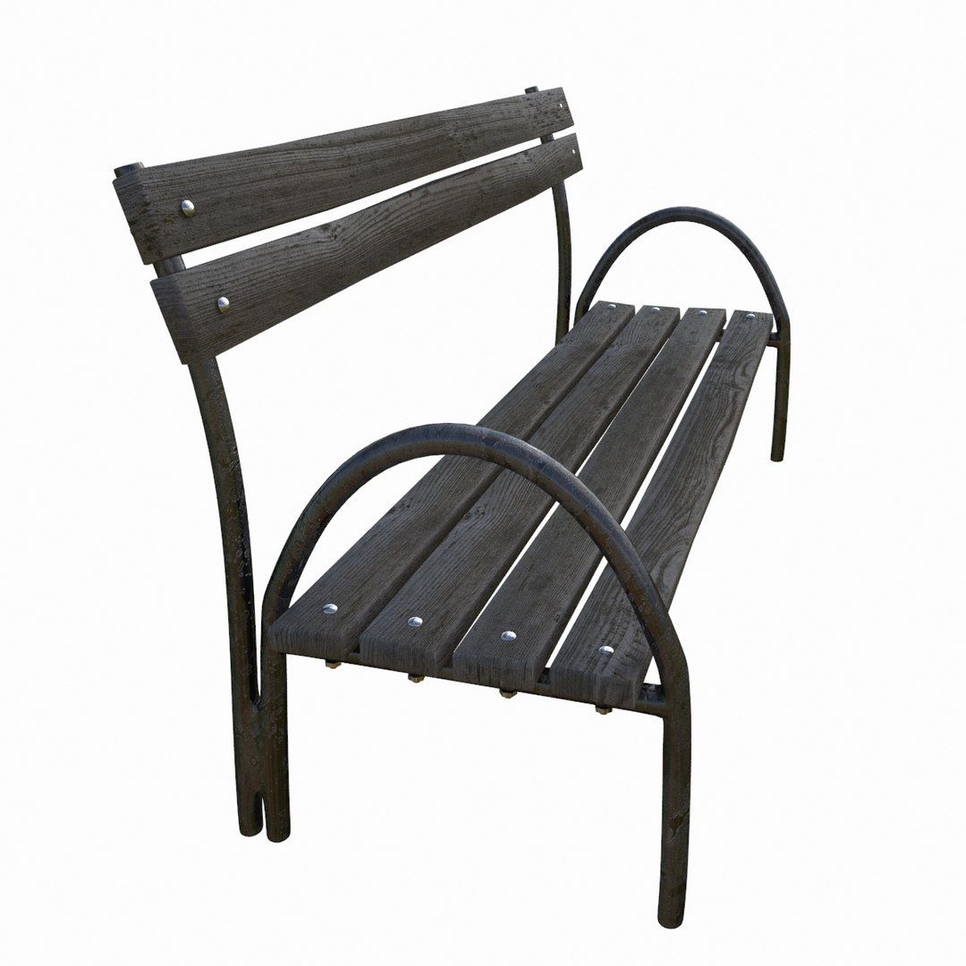old street bench 3d model
