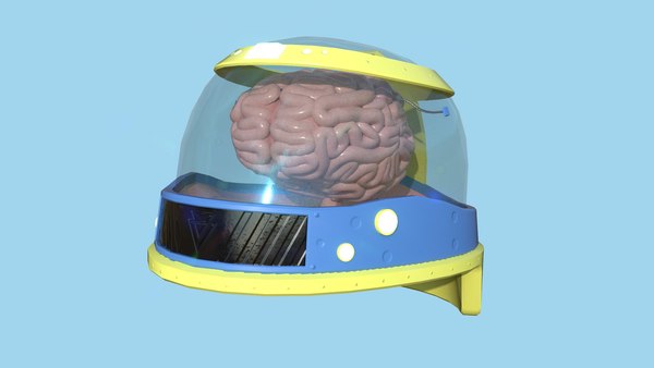 SciFi Brain Helmet 07 Blue Cartoon - Design de personagens da moda ...