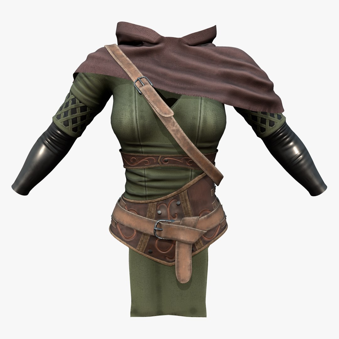 Medieval Archer Green Warrior Top 3D model - TurboSquid 2000438