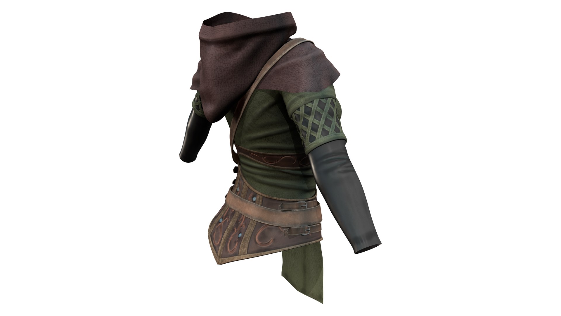 Medieval Archer Green Warrior Top 3D Model - TurboSquid 2000438