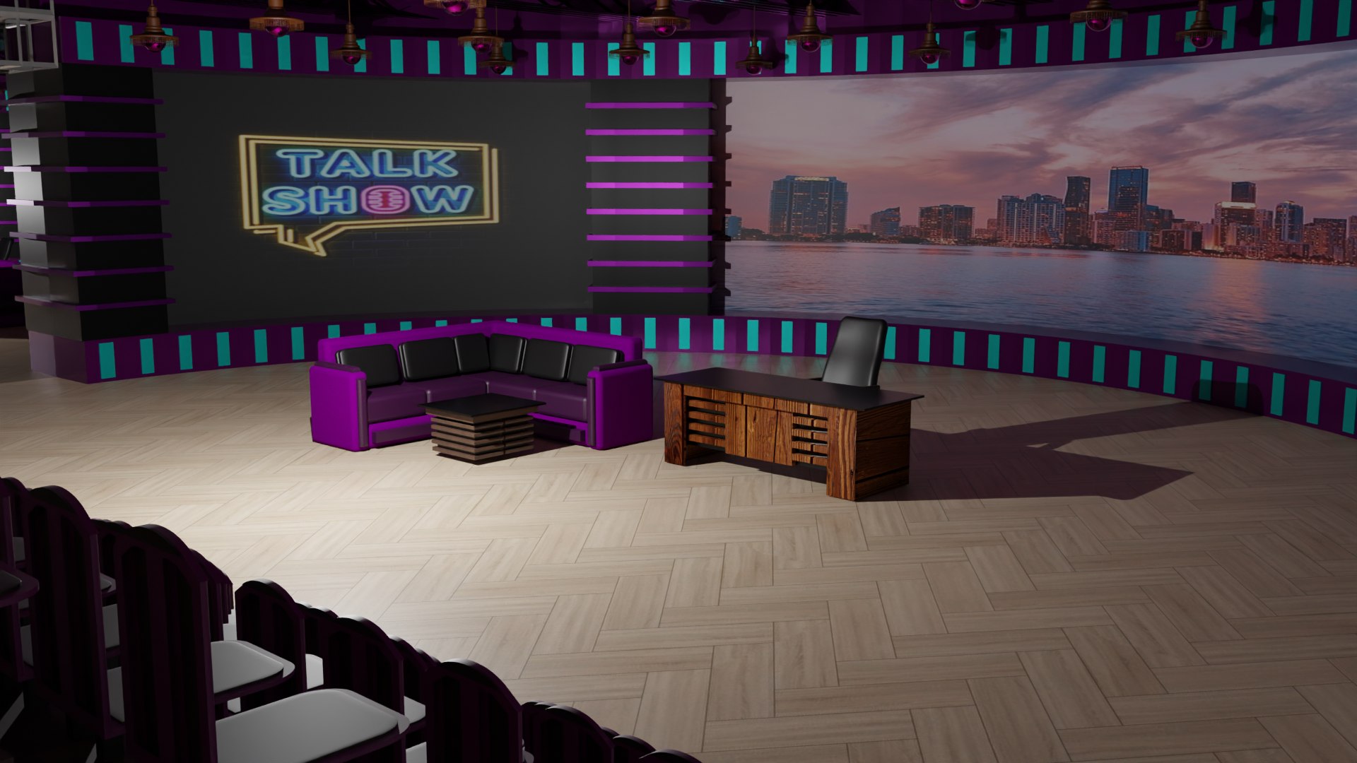 3D Talk Show TV Studio Model - TurboSquid 2161109