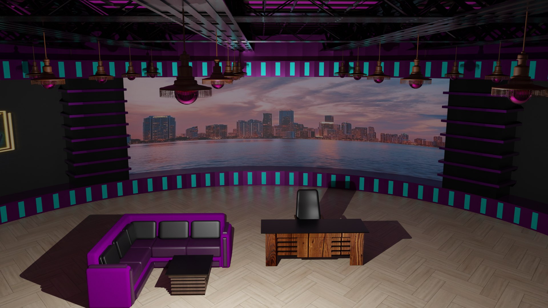 3D Talk Show TV Studio Model - TurboSquid 2161109