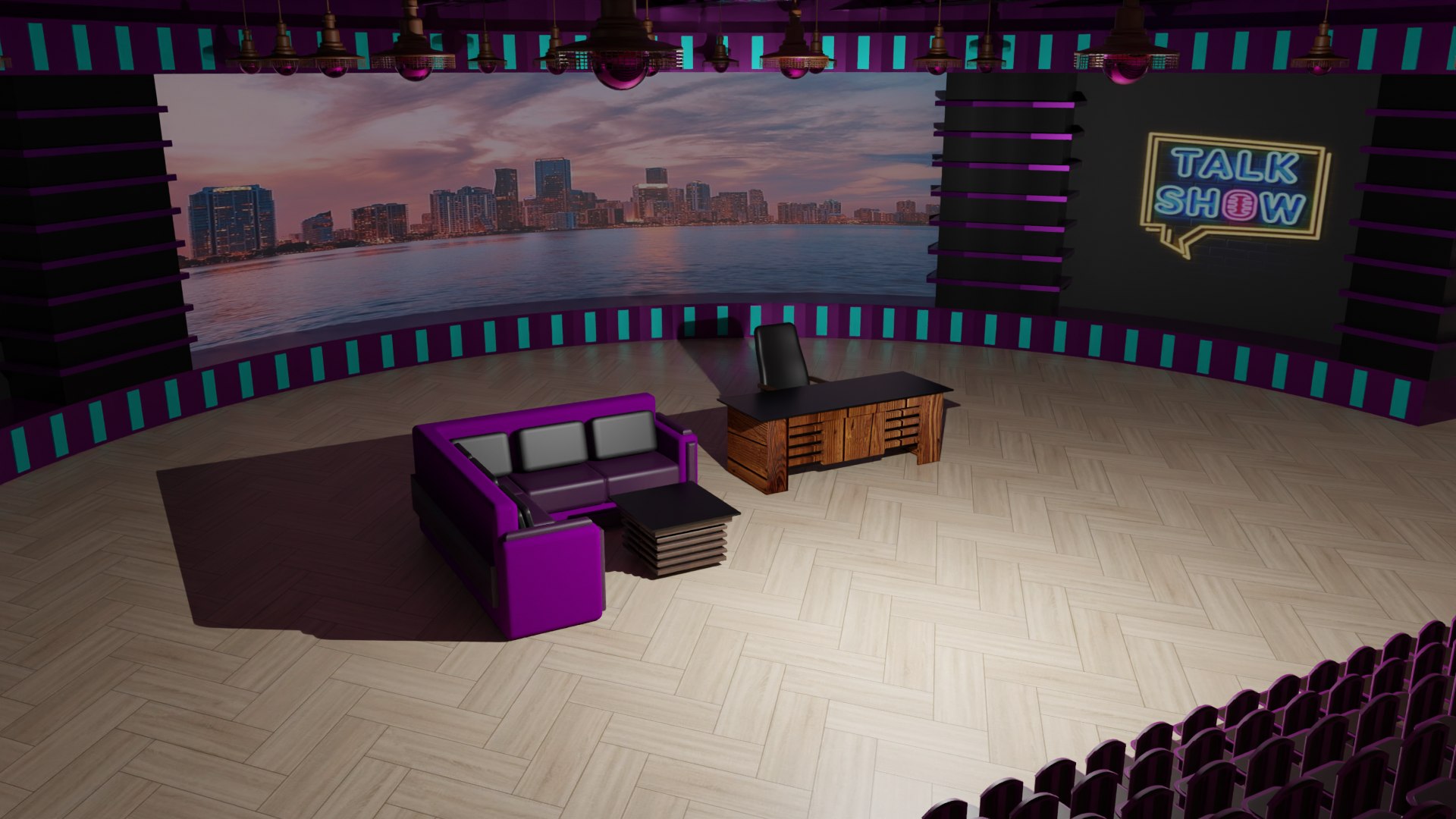 3D Talk Show TV Studio Model - TurboSquid 2161109