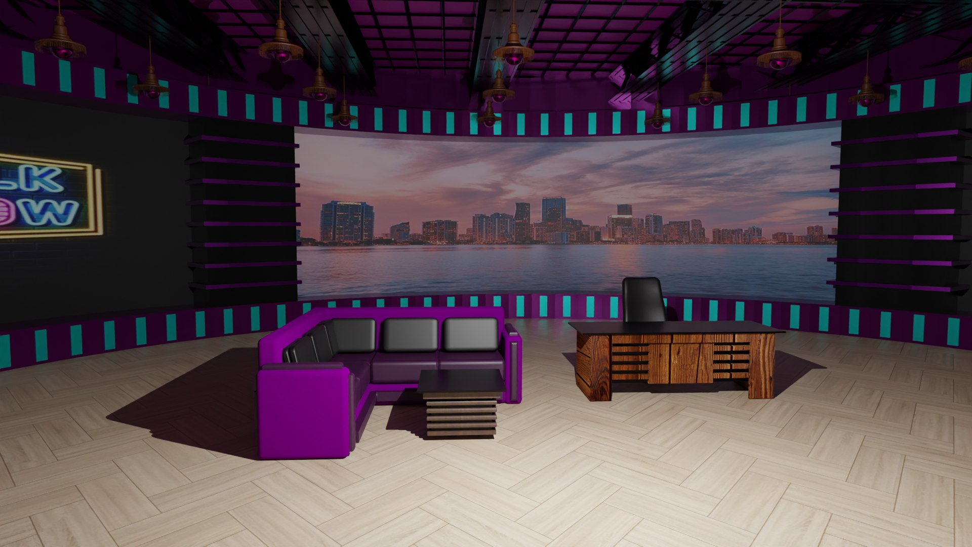 3D Talk Show TV Studio Model - TurboSquid 2161109